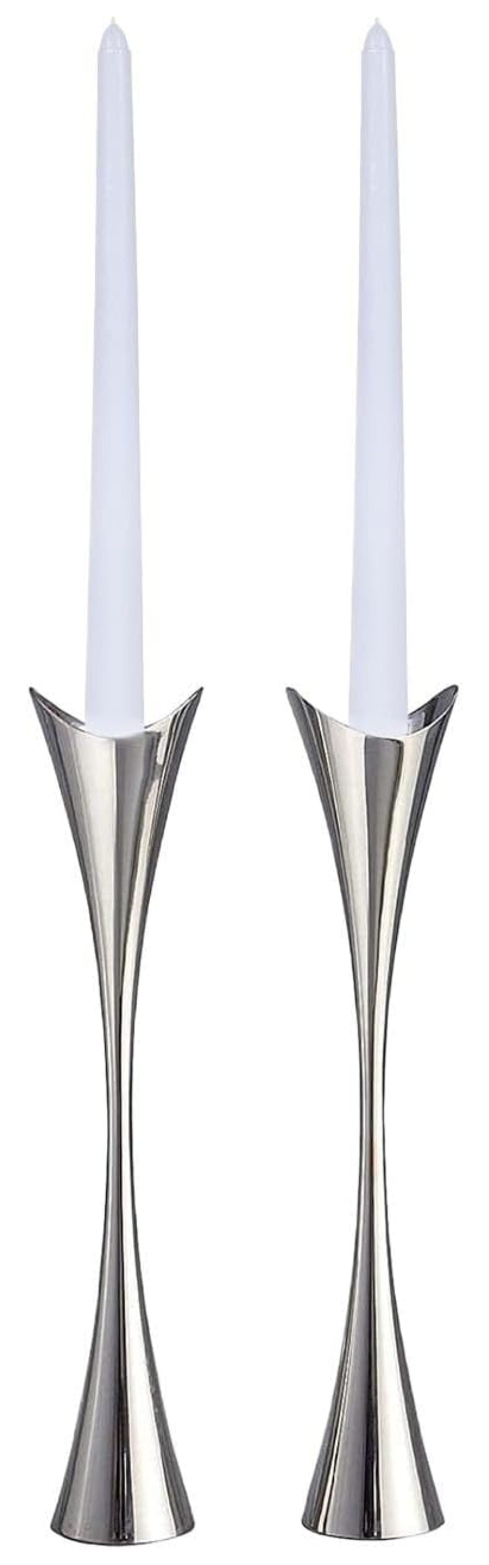 Exlonjet Curve Candlestick Holders | 2Pc Set | Metal Taper Candle ...