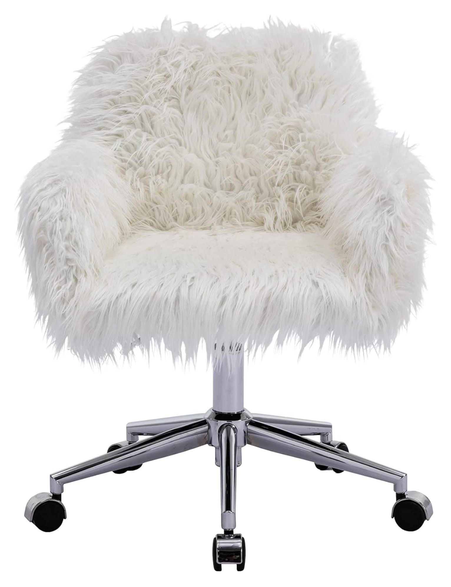 Exlonjet Fluffy Desk Chair, Faux Fur Furry Home Office Chair, Fuzzy ...