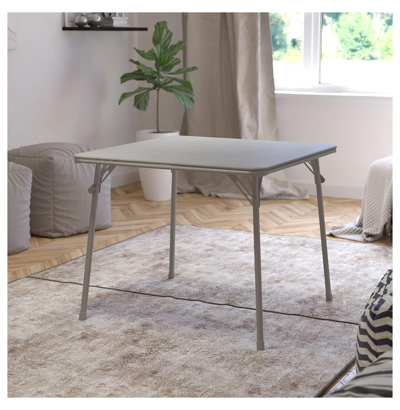 Exlonjet Folding Card Table - Gray Foldable Card Table Square ...