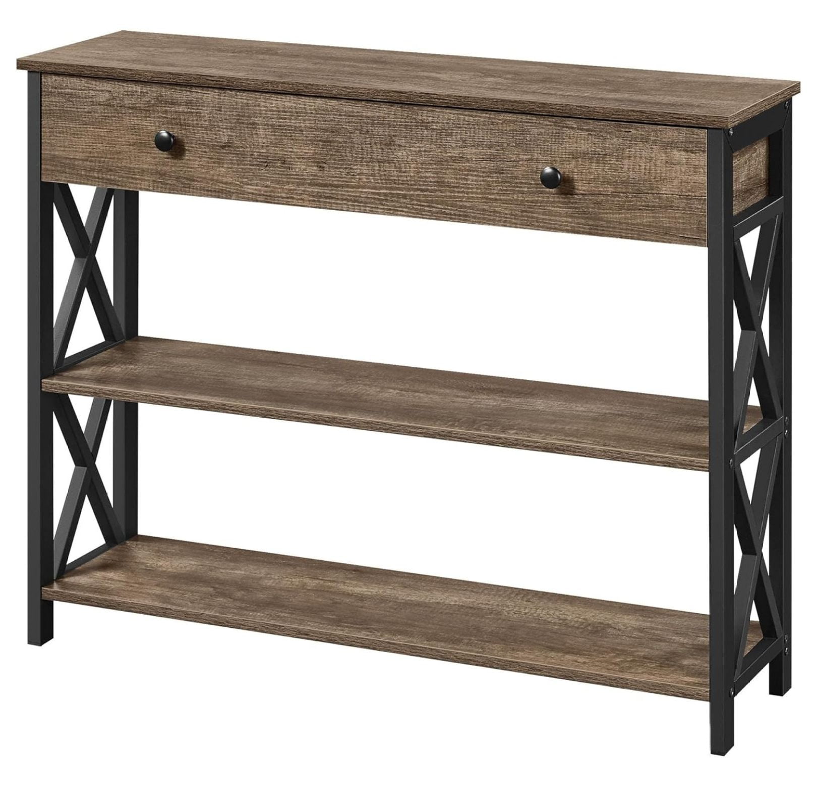 Exlonjet Industrial Console Table Sofa Table with Storage for Entryway ...