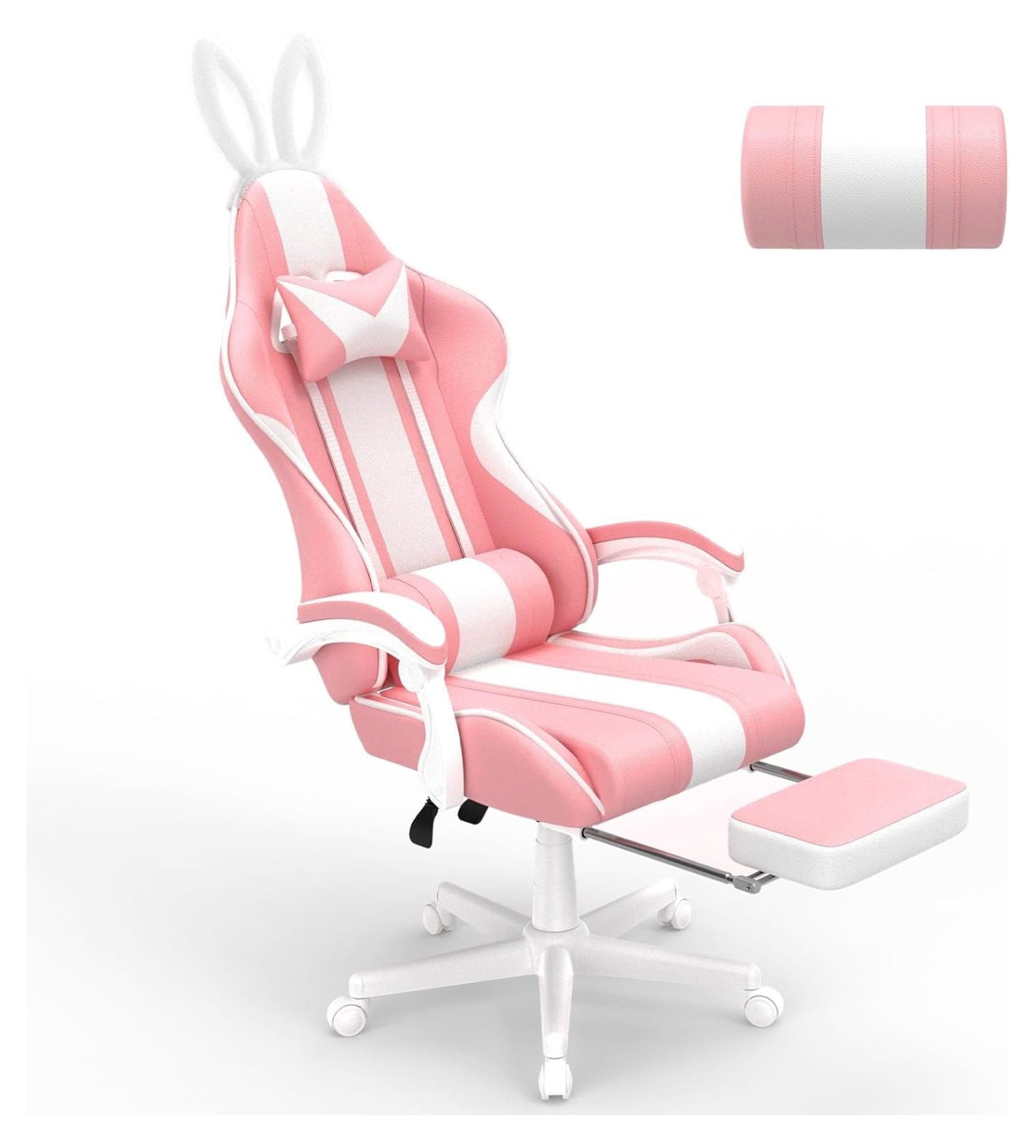 Exlonjet Kawaii Gaming Chair with Bunny Ears, Ergonomic Cute Gamer ...