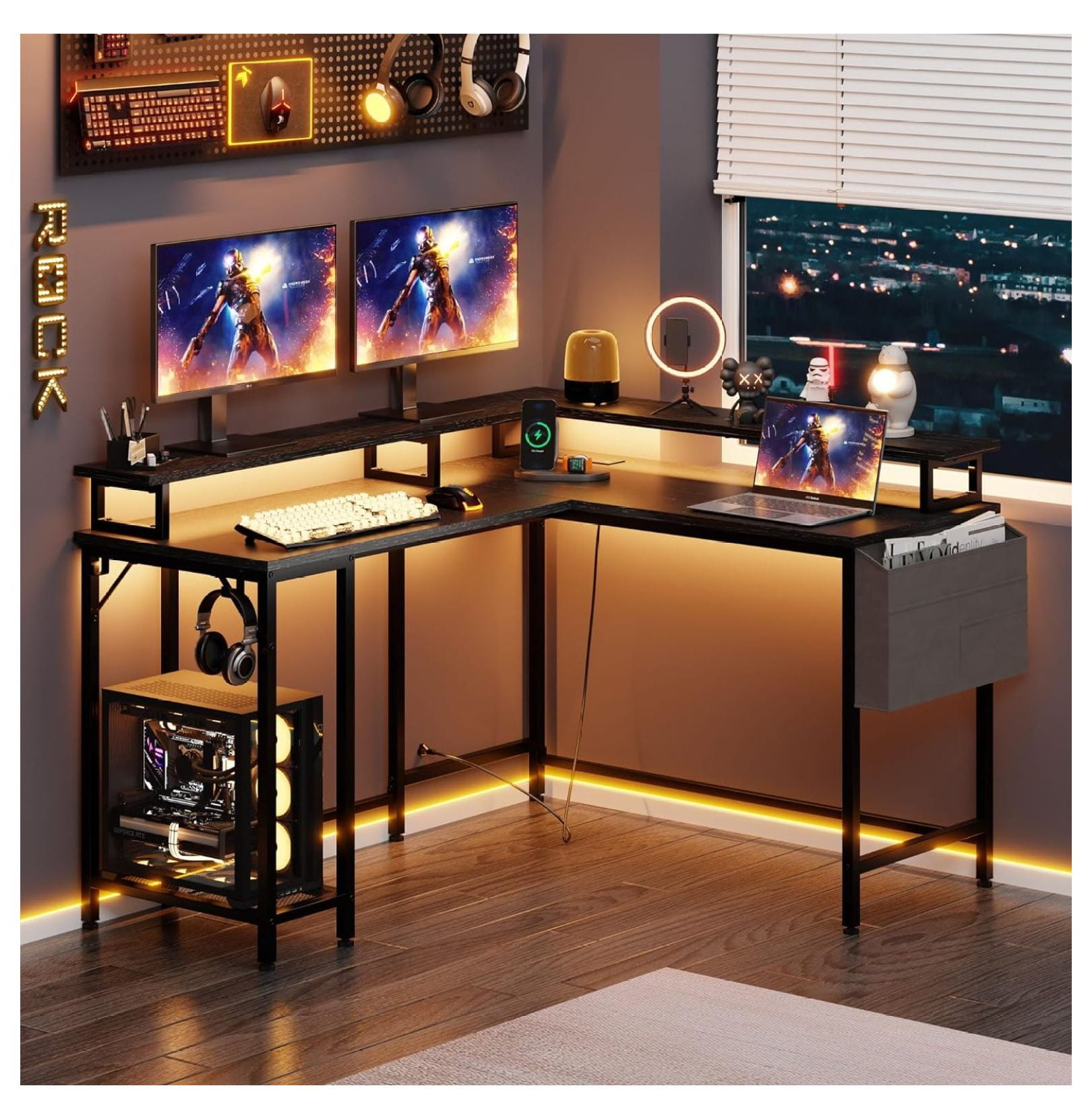 Exlonjet L Shaped Computer Desk 50 inch Home Office Desks, Reversible ...