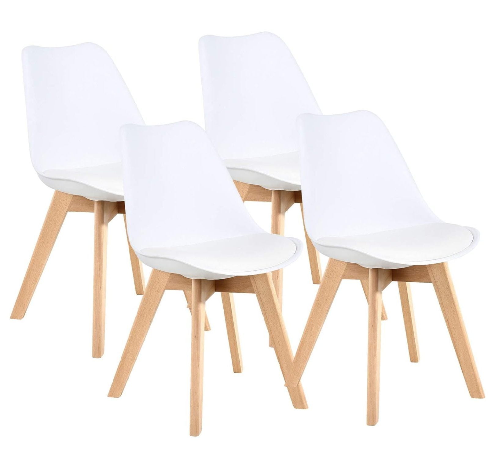 Exlonjet Modern Dining Chairs,Shell Lounge Plastic Chair with Soft ...