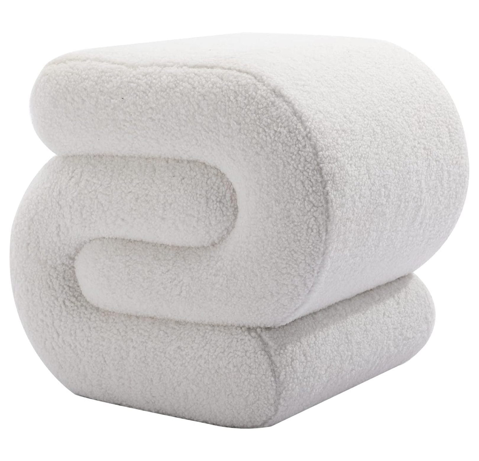 Exlonjet Modern Velvet Upholstered Ottoman, Exquisite Small End Table ...