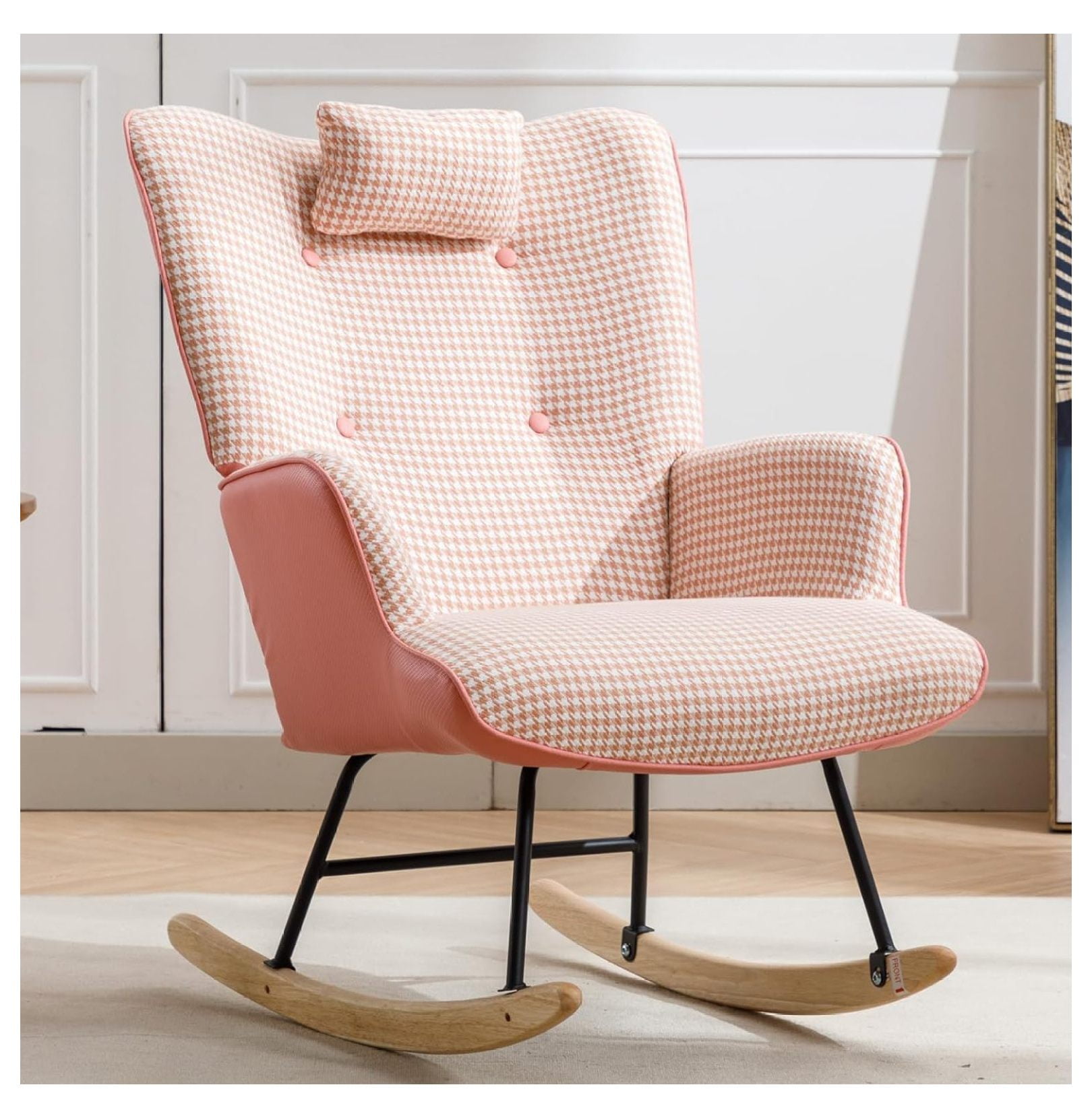 Exlonjet Nursery Rocking Chairs, Cotton Linen Fabric Nursing Rocking ...