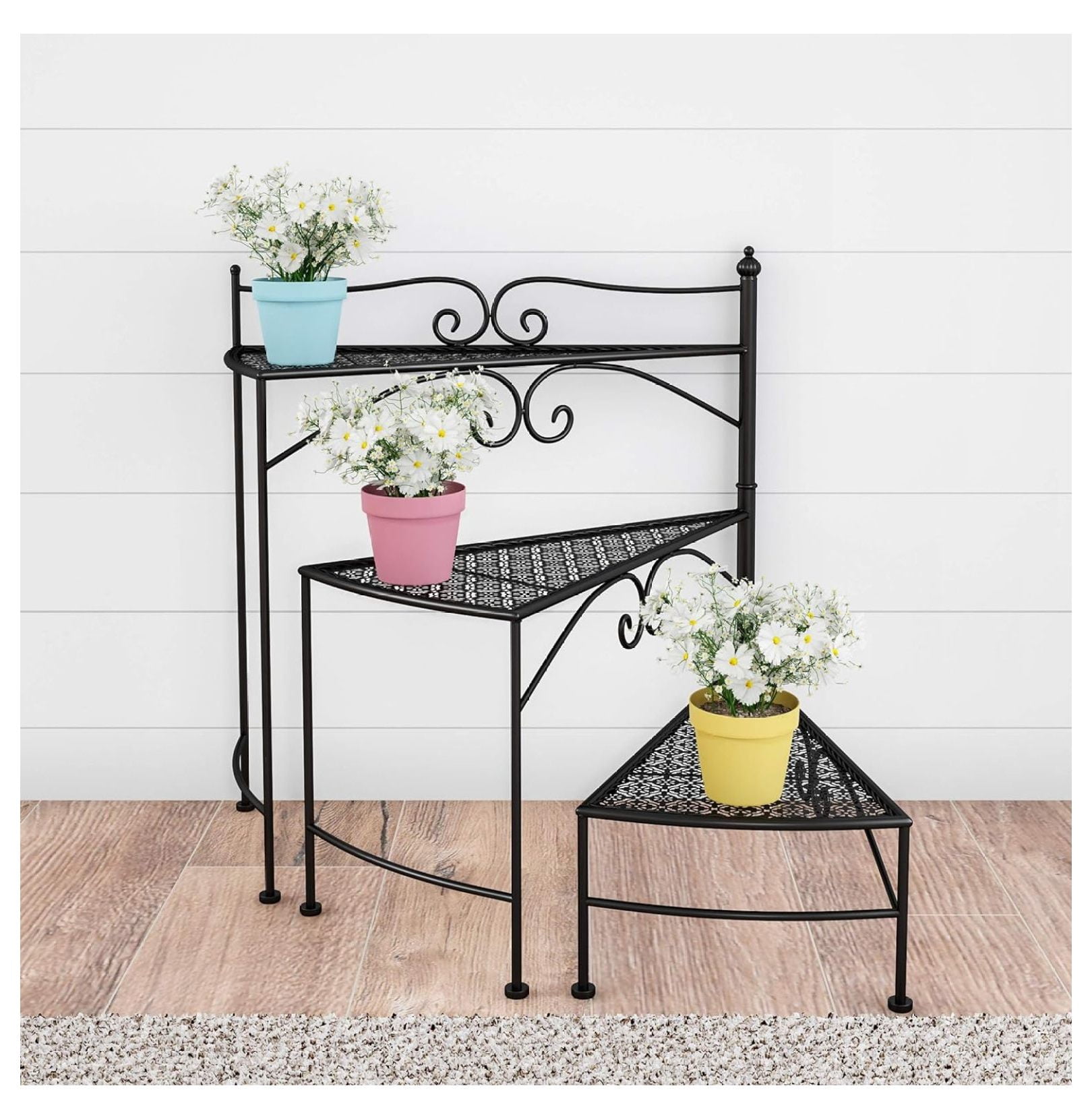 Exlonjet Plant Stand ? 3-Tier Indoor or Outdoor Folding Spiral Stairs ...
