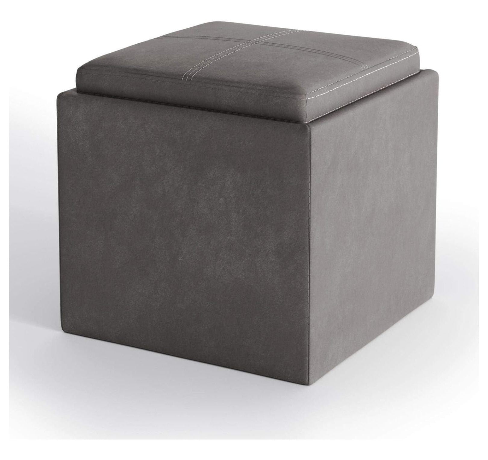 Exlonjet Rockwood 18 Inch Wide Contemporary Square Cube Storage Ottoman ...