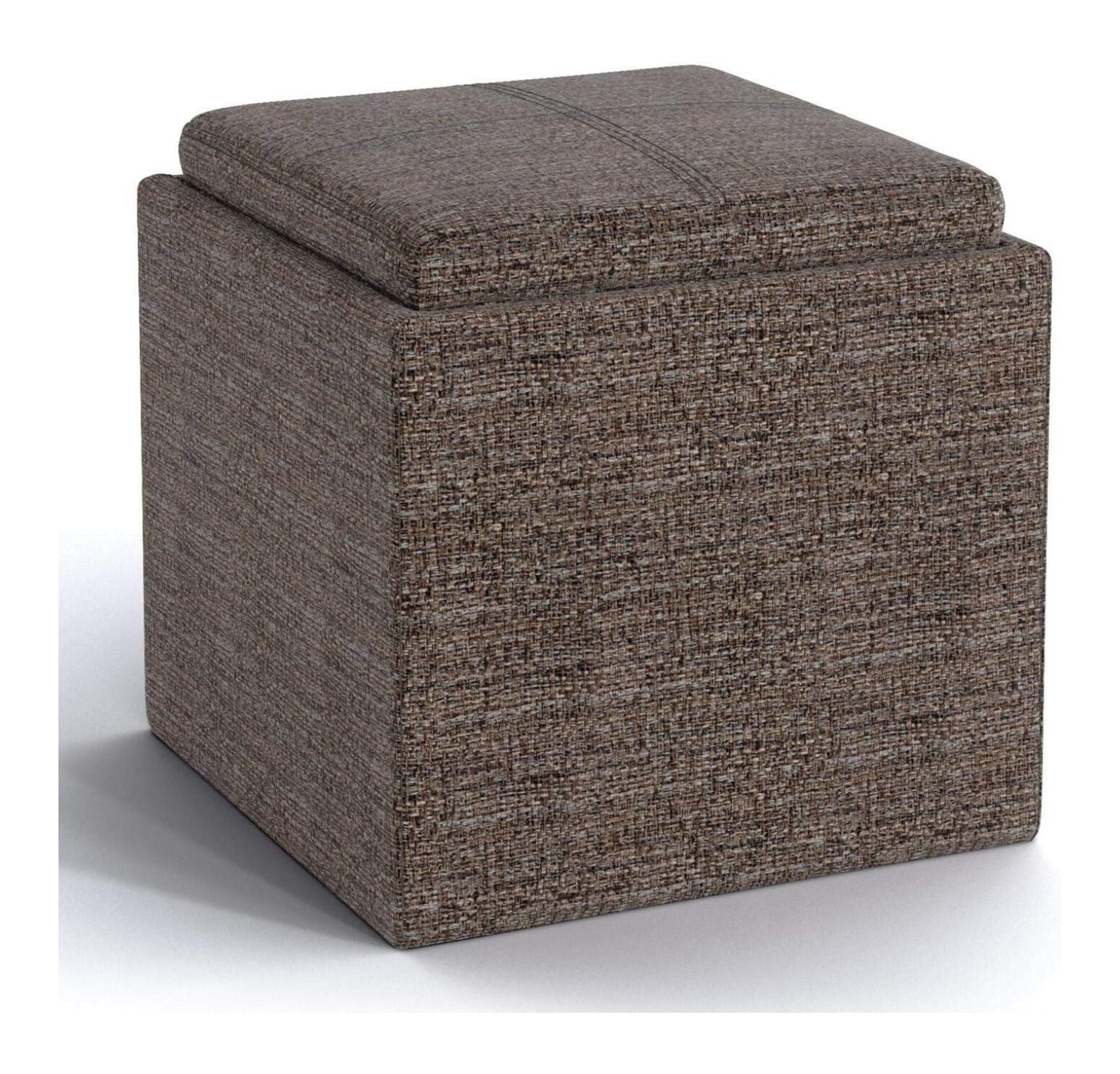 Exlonjet Rockwood 18 Inch Wide Contemporary Square Cube Storage Ottoman ...