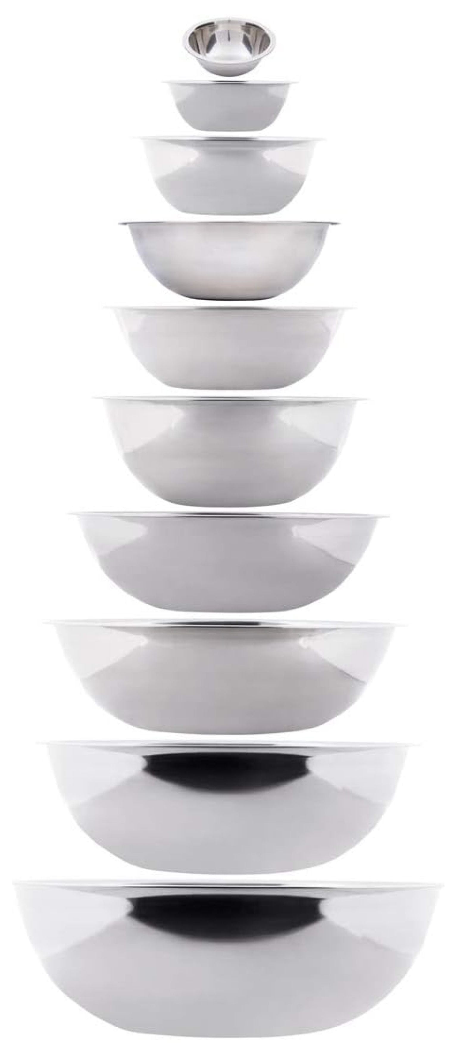 Exlonjet (Set of 10) Stainless Steel Mixing Bowl Set, 3/4-1 1/2-3-4-5-8 ...