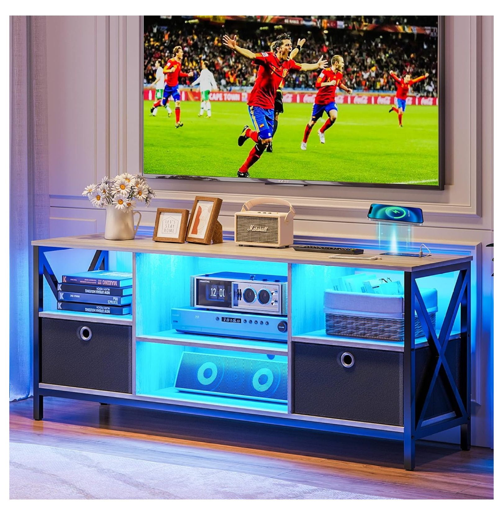 Exlonjet Smart Entertainment Center with Charging Station/Body Sensor ...