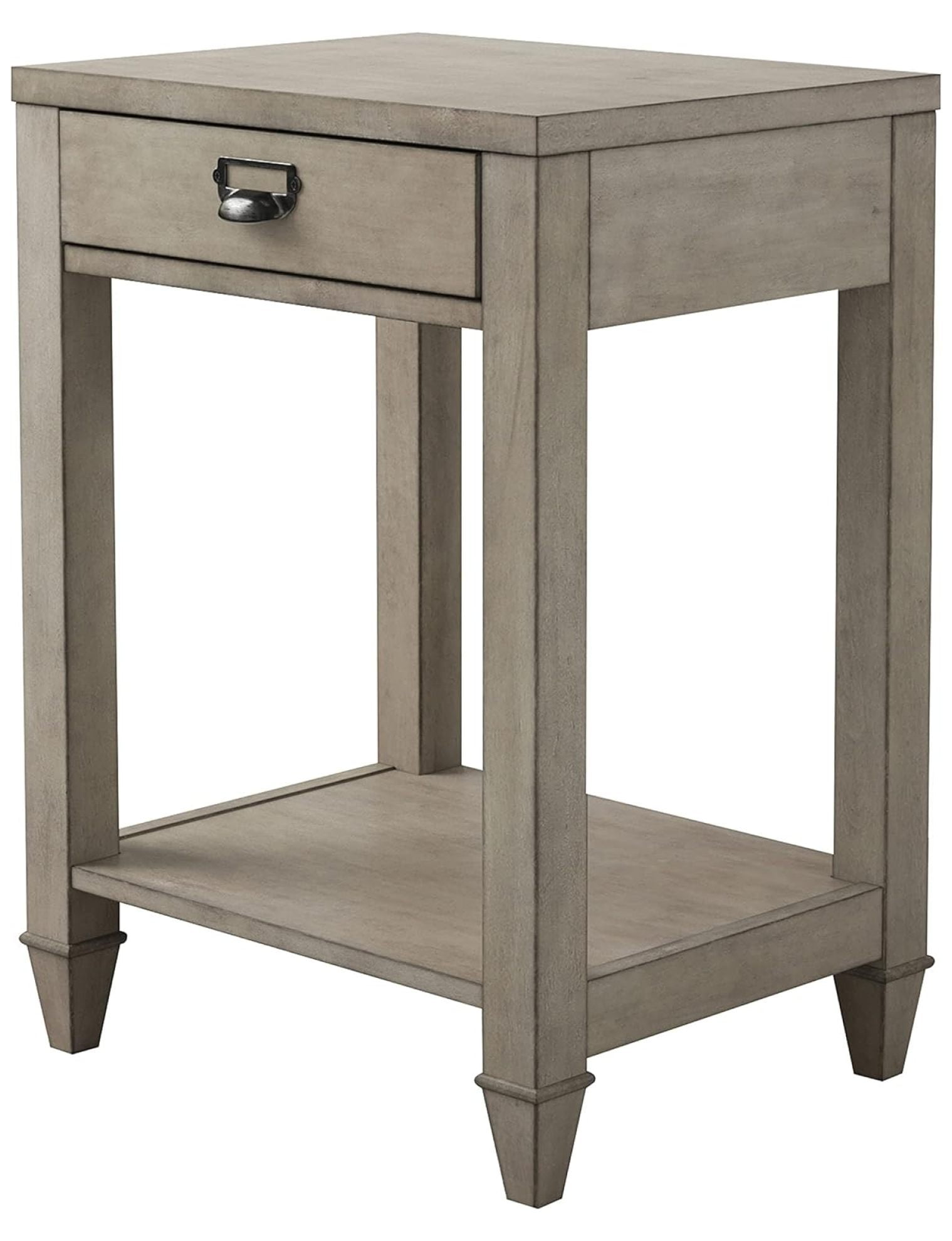 Exlonjet Solid Wood Sofa Side Table with Drawer and Storage Shelf ...