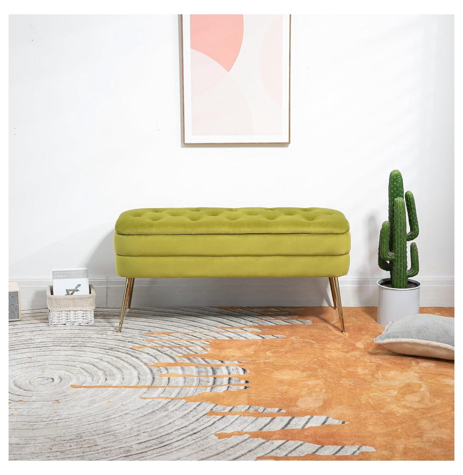 Exlonjet Storage Bench,Bedroom End Bench,Soft Stool Can Open Storage ...