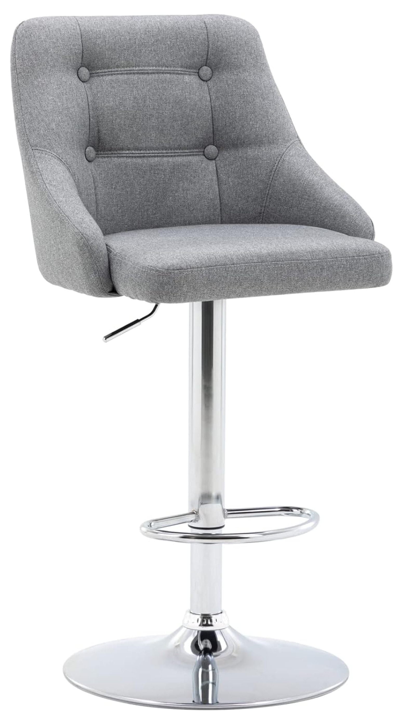 Exlonjet Swivel Bar Stool with Back, Adjustable Fabric Tufted Barstool ...