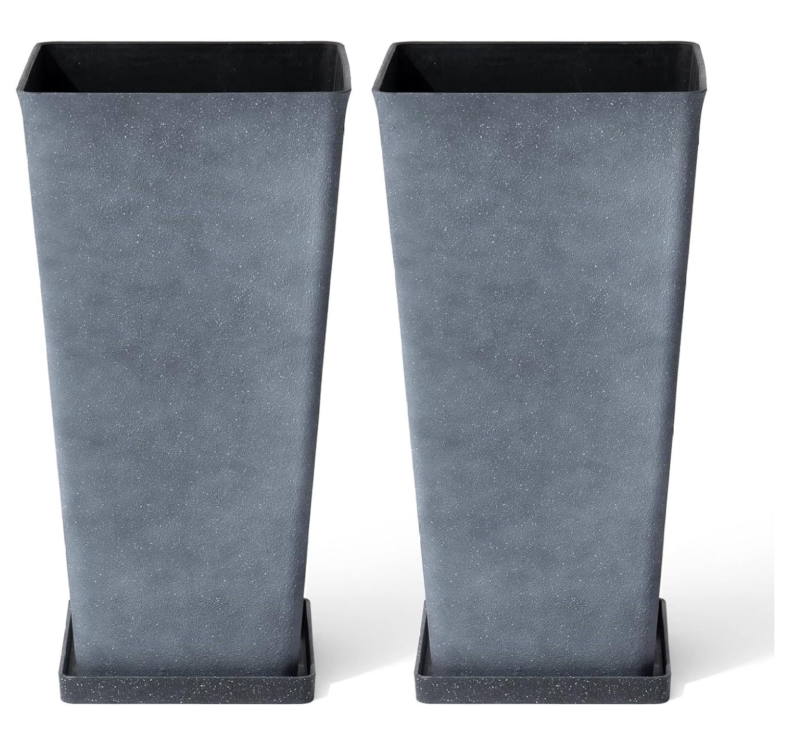 Exlonjet Tall Planters 20 Inch, Flower Pot Pack 2, Patio Deck Indoor ...
