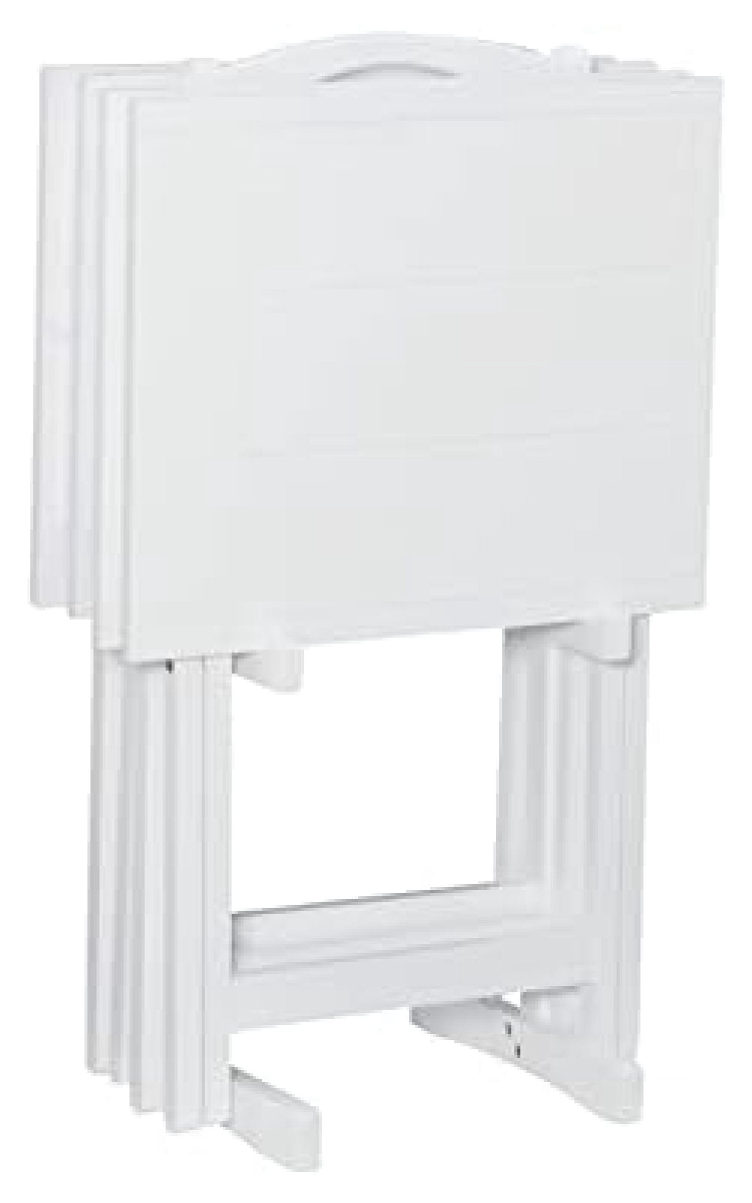 Exlonjet Traditional Five Piece Wood Tray Table Set in Whitewash ...
