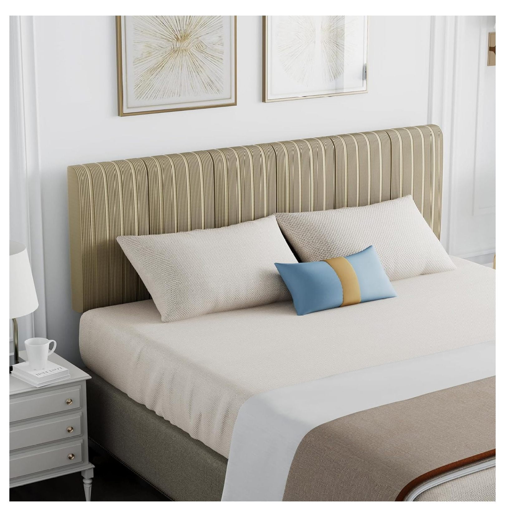 Exlonjet Upholstered Headboard Foldable King Size Headboards King ...