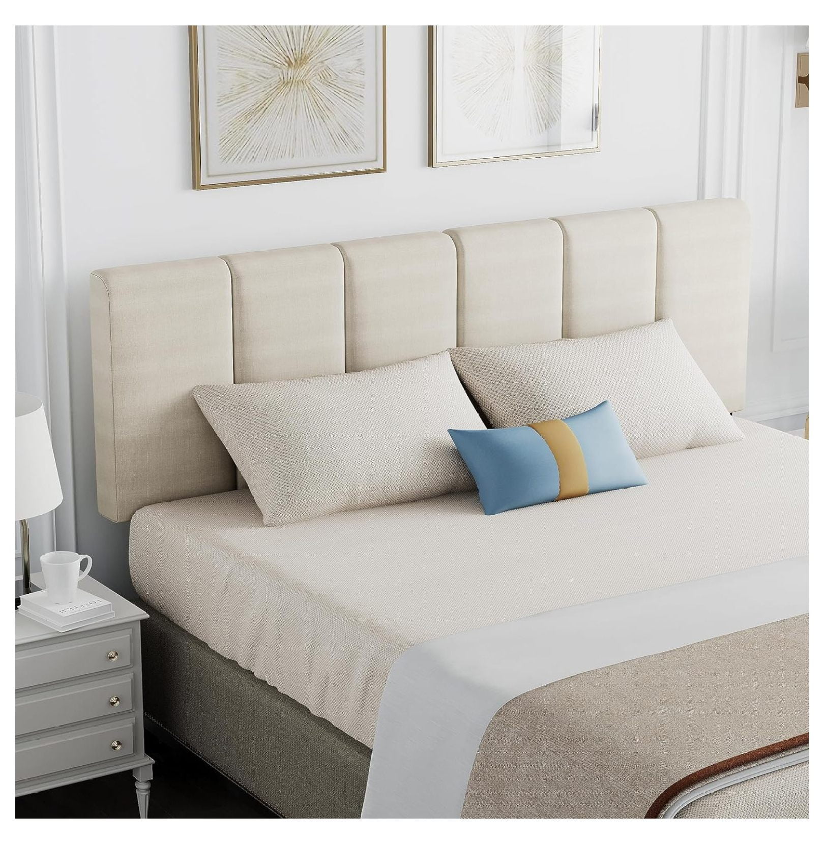 Exlonjet Upholstered Headboard Foldable King Size Headboards King ...