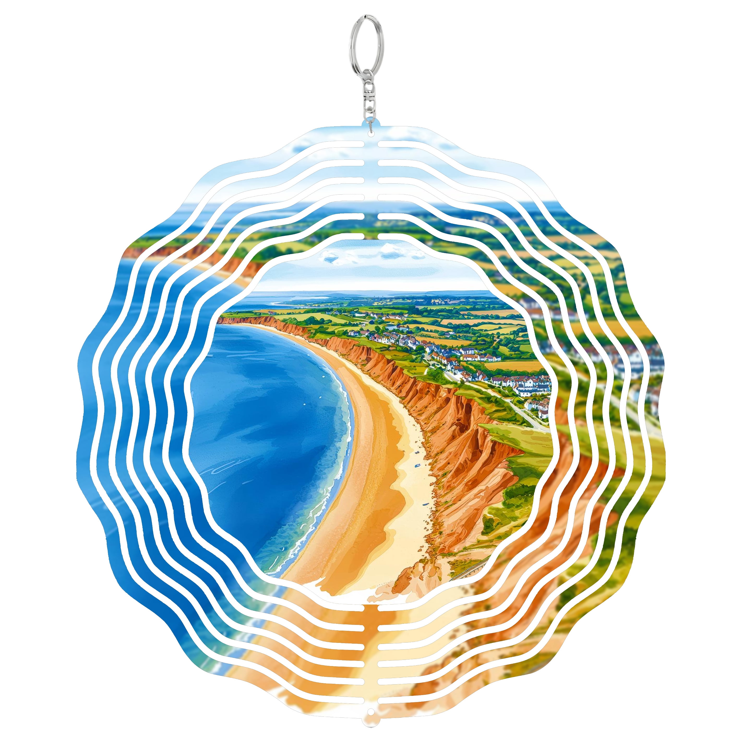 Exmouth Devon Jurassic Coast 3D Wind Spinner Stainless Steel Kinetic ...