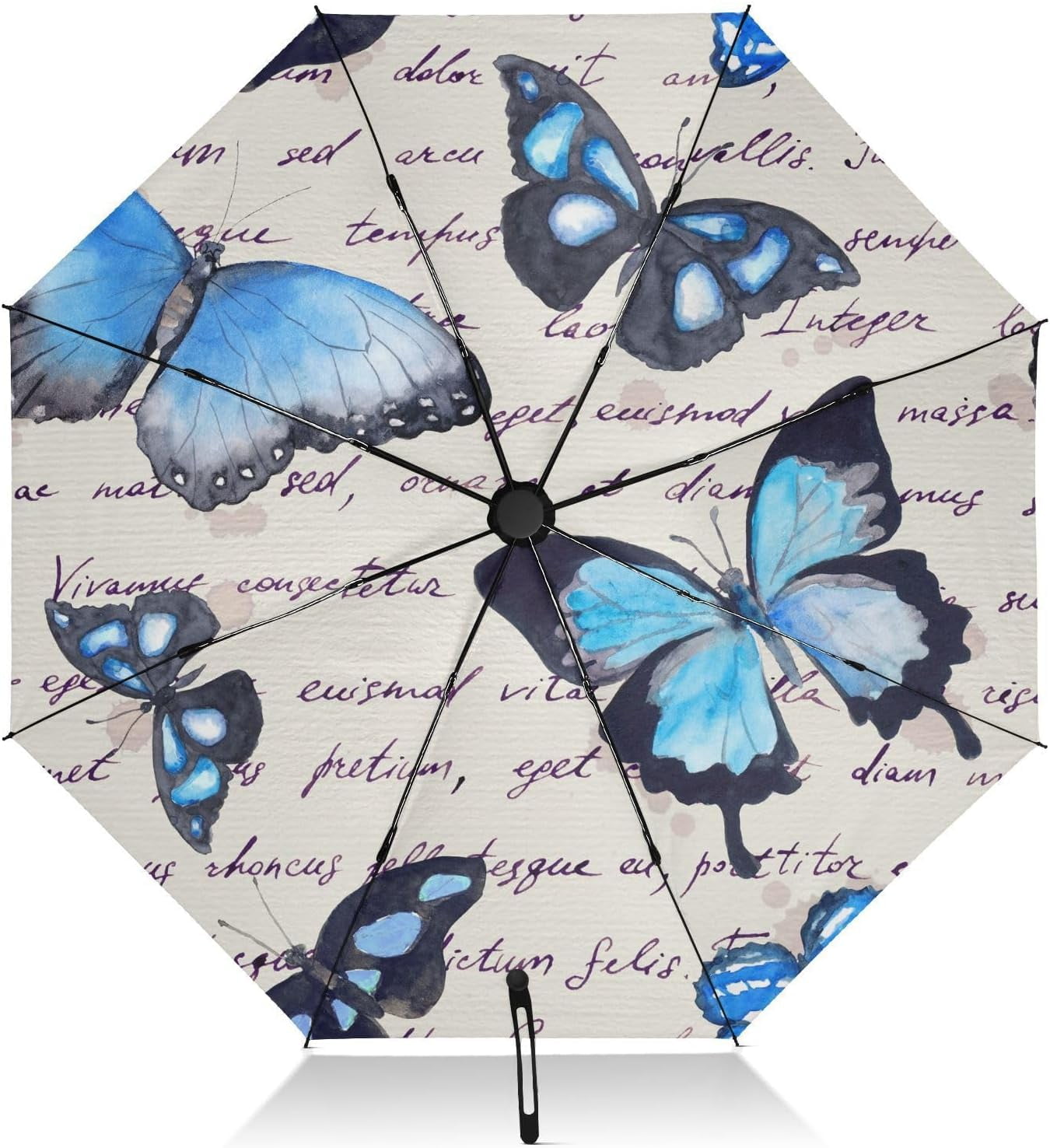 Exnundod Folding Umbrellas Watercolor Butterflies Inverted Umbrella ...