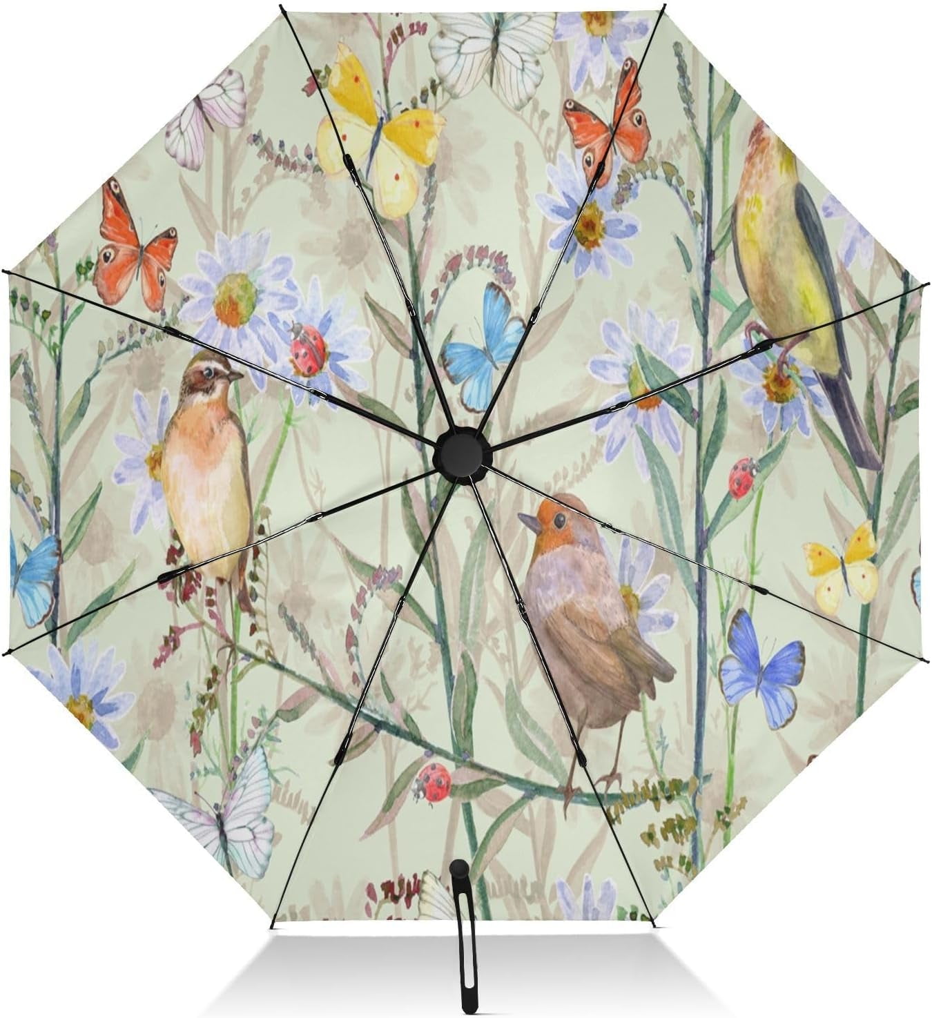 Exnundod Folding Umbrellas Watercolor Butterflies Inverted Umbrella ...