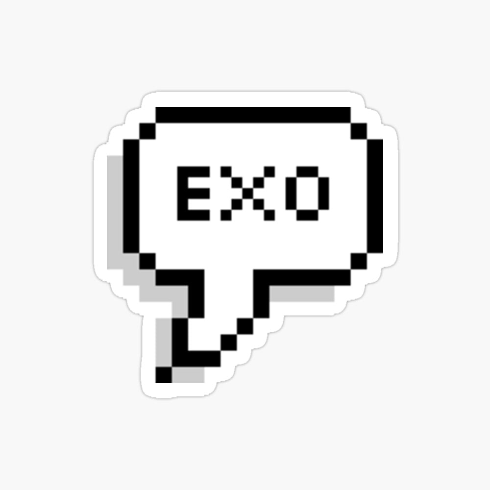 Exo Pixel Speech Bubble Sticker Phone Decal Water Bottle Stickers Car ...