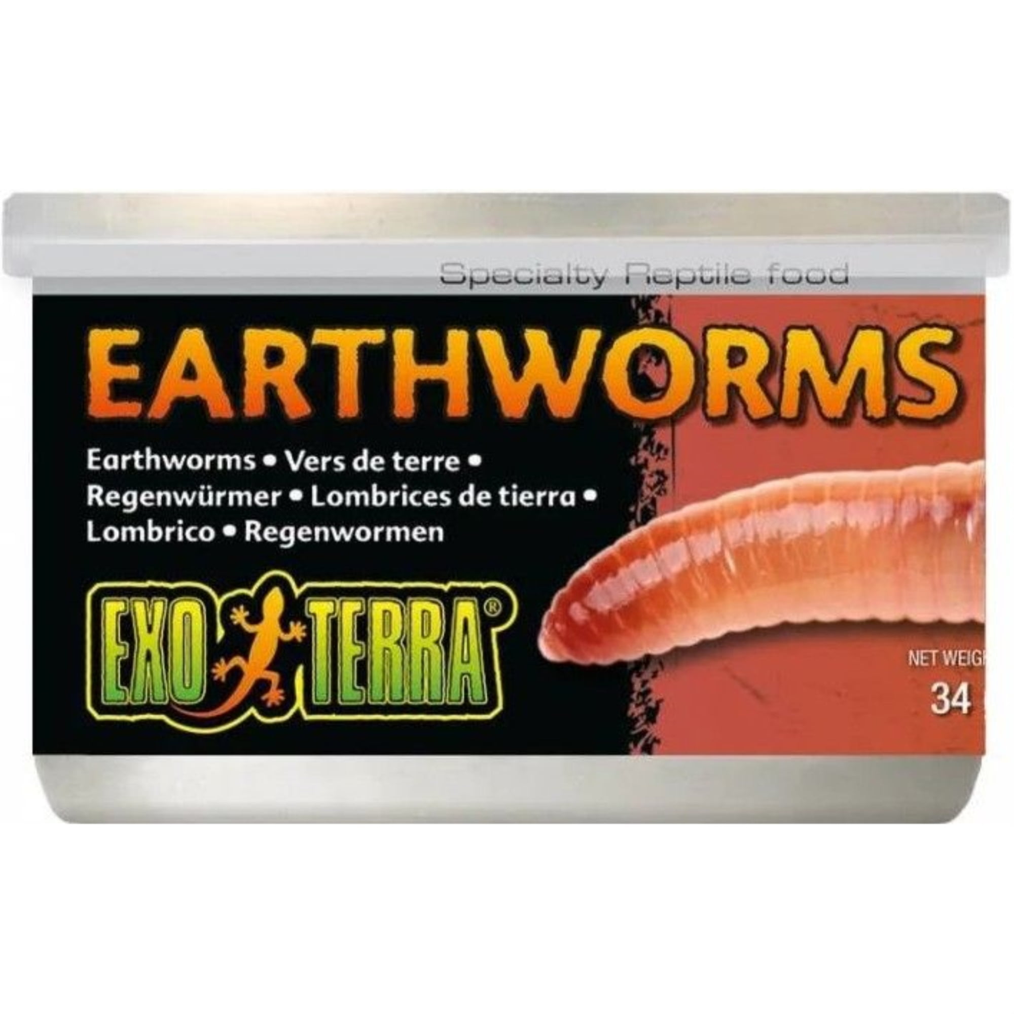 Exo Terra Canned Earthworms, Specialty Reptile Food for Lizards, Geckos ...