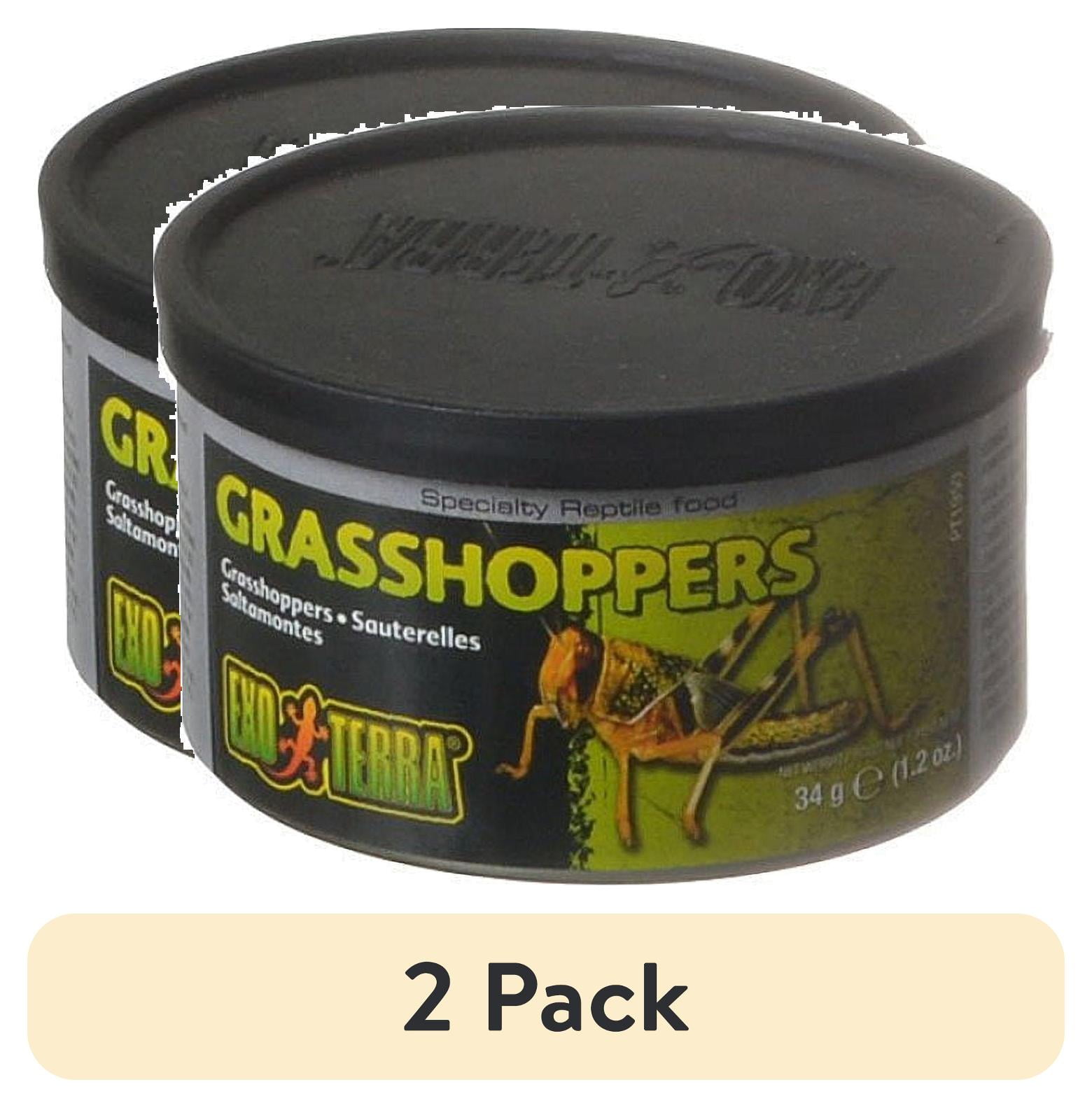 (2 pack) Exo Terra Grasshopper Reptile Food, Insects, 1.2 oz. Can ...