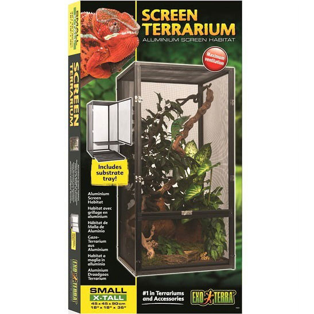 Exo-Terra Screen Terrarium Small X-Tall - (18L x 18W x 24H) - Walmart.com