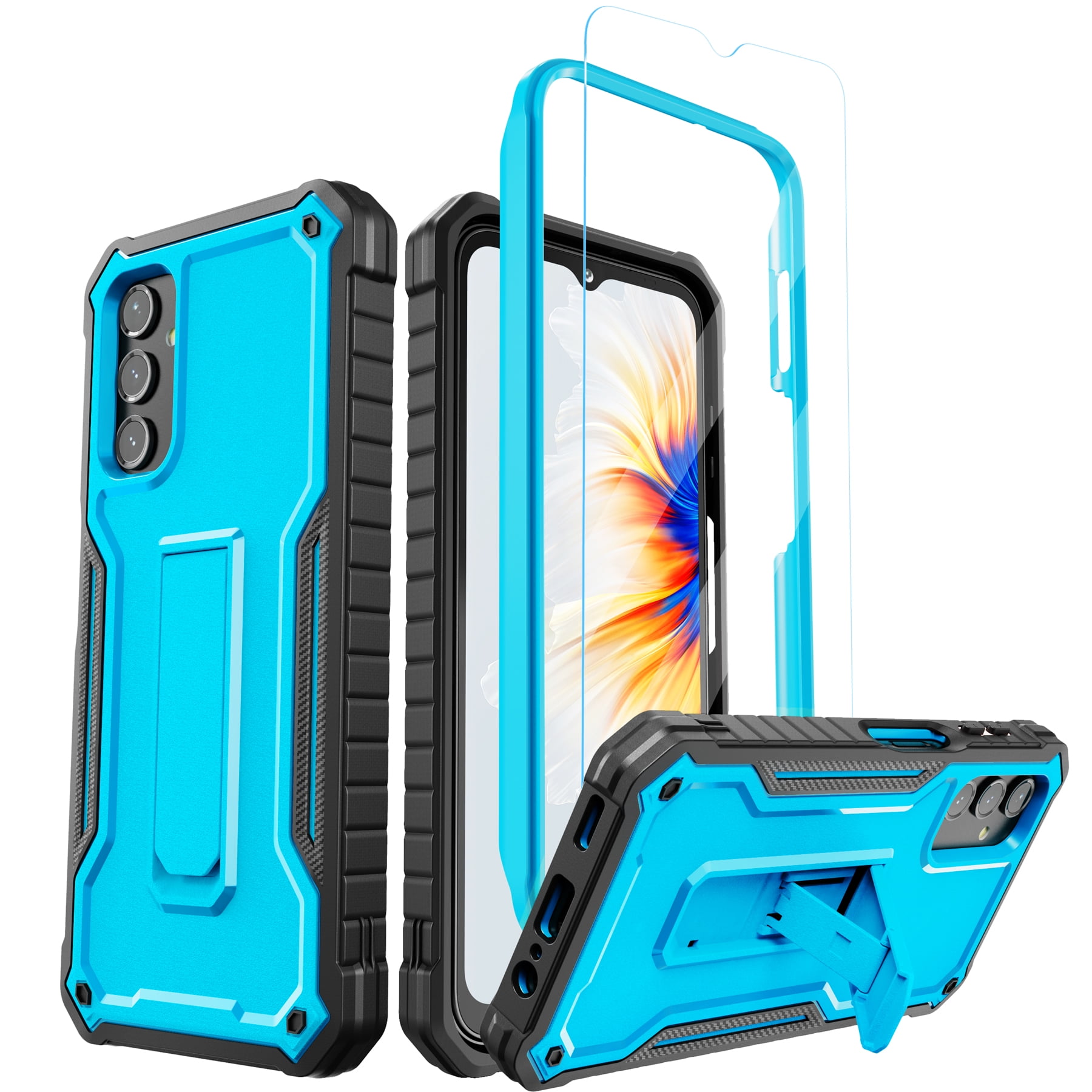 ExoGuard Samsung Galaxy A14 5G Case, Full-Body Protection, Kickstand, Screen Protector (Blue ...