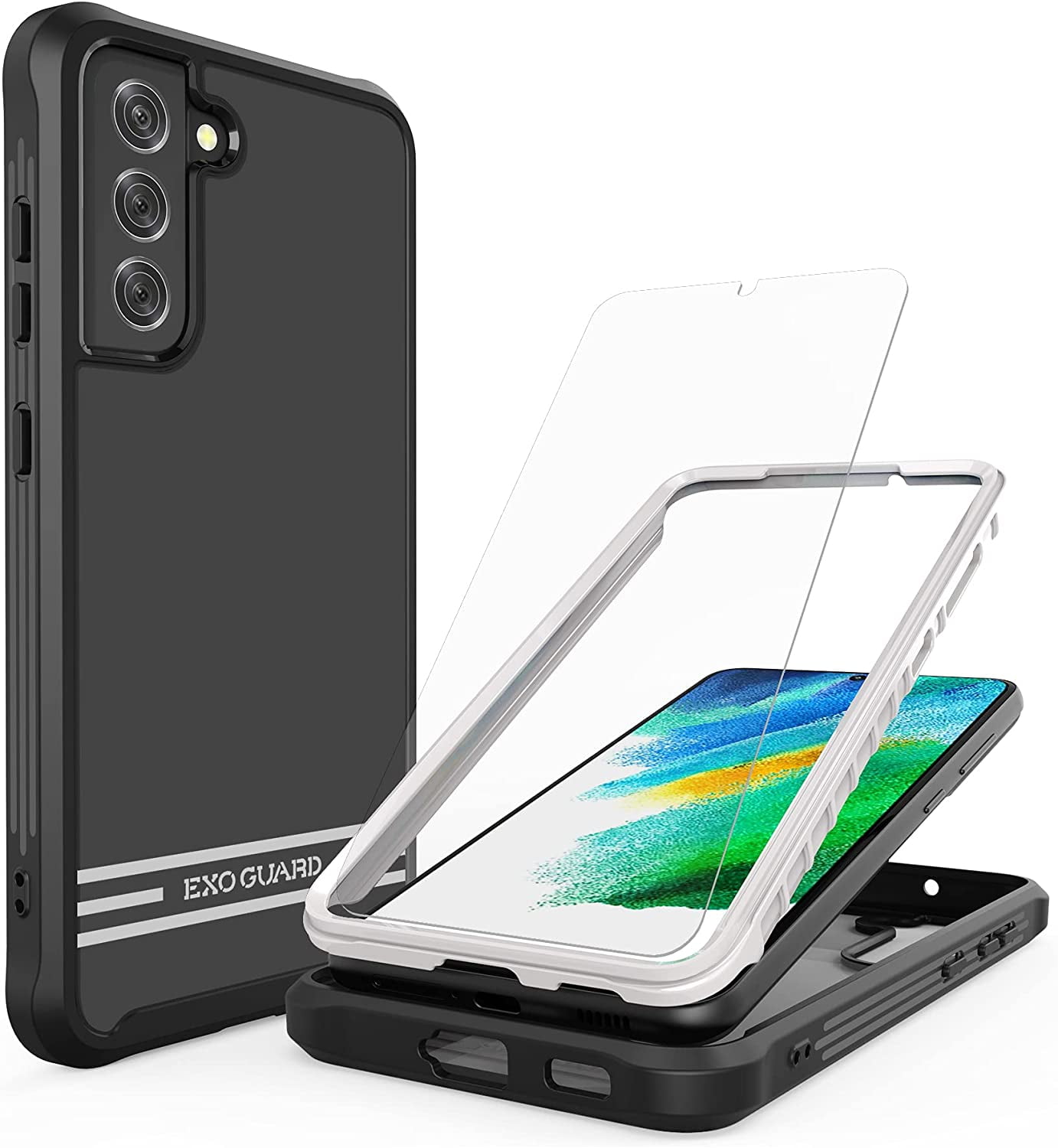 ExoGuard For Samsung Galaxy S21 FE Case,Clear Hard Back Full Body Case ...
