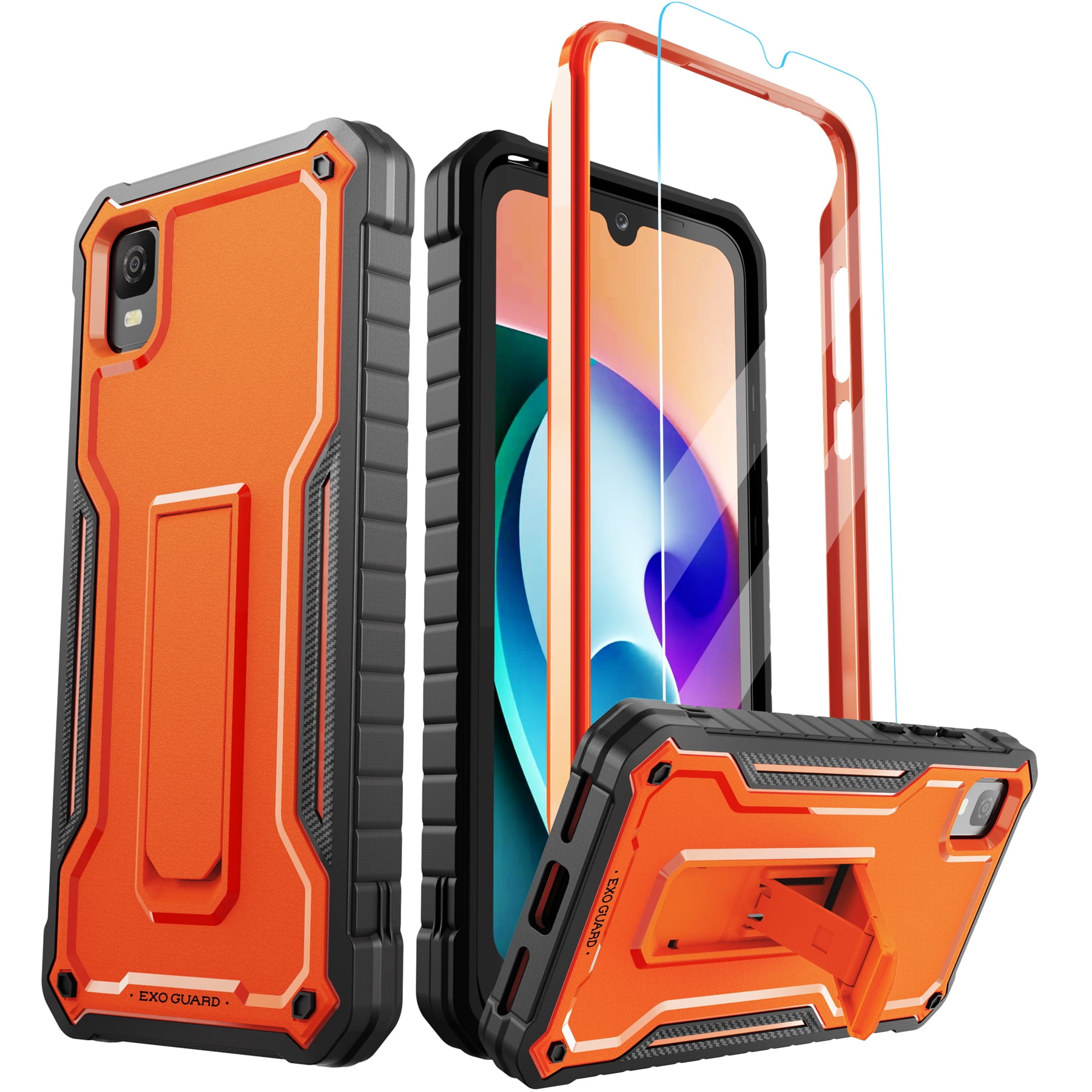 ExoGuard TCL 30Z Case, TCL 30 LE Case, Orange Full Body Phone Case ...