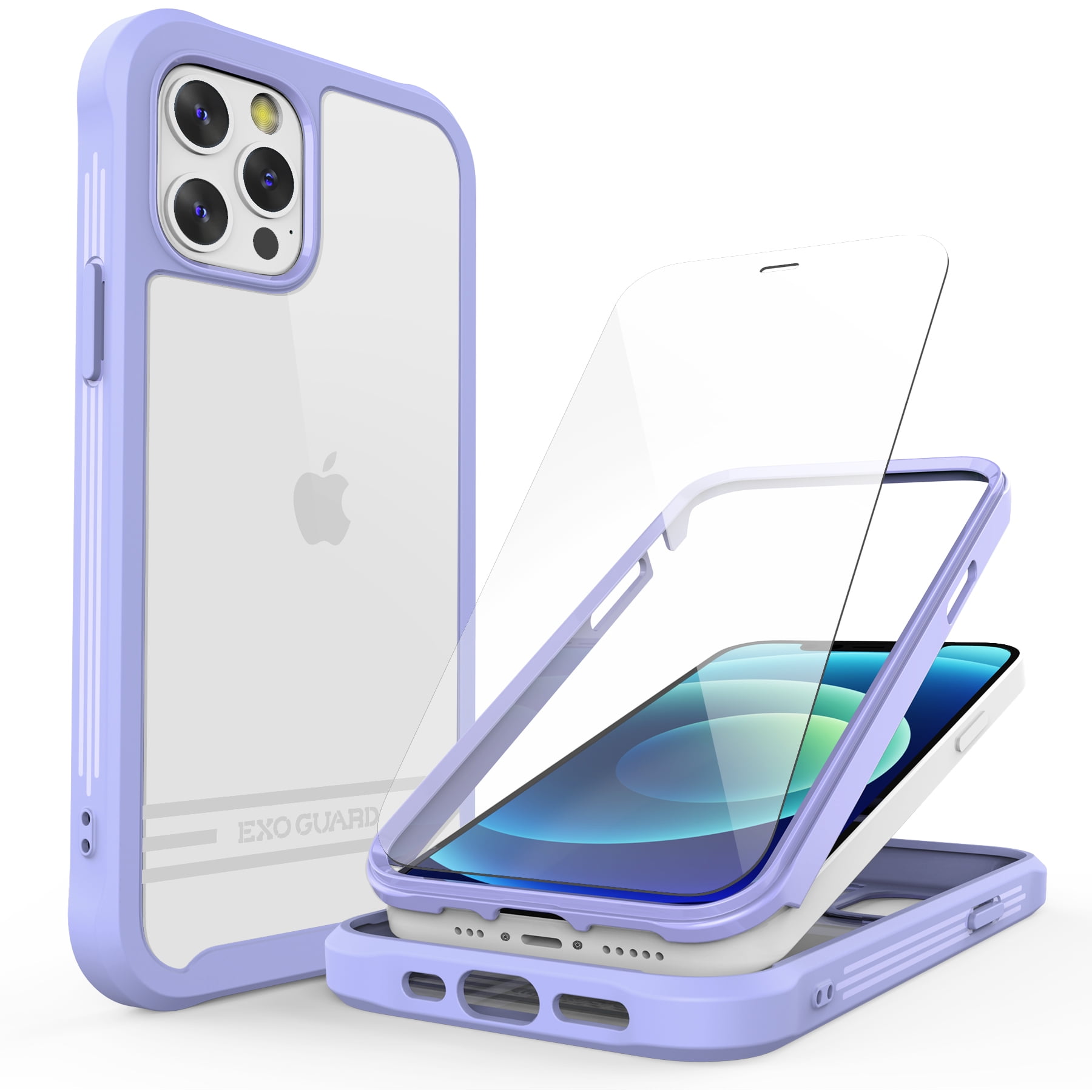ExoGuard For iPhone 12/ iPhone 12 Pro Case,Clear Hard Back Case with ...