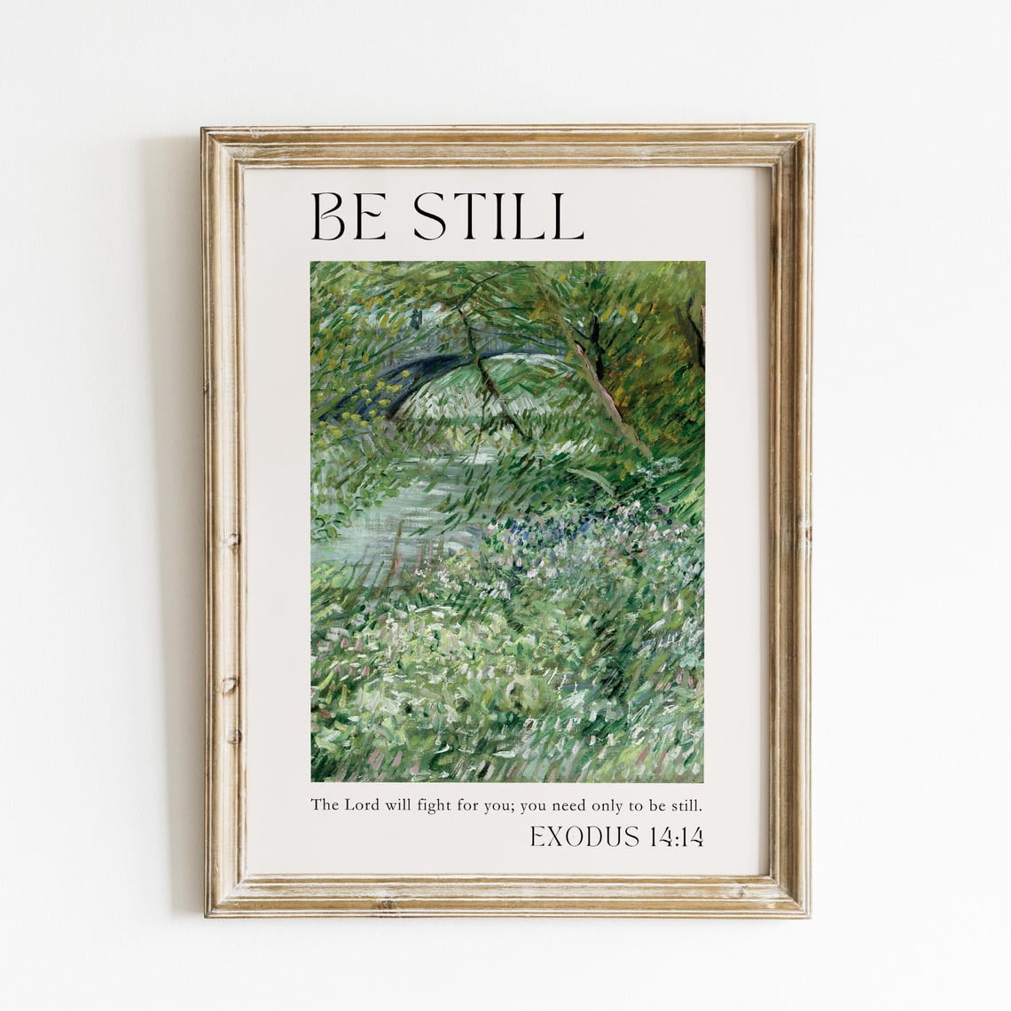 Exodus 14:14 Be Still And Know I Am God Vintage Christian Art Bible ...