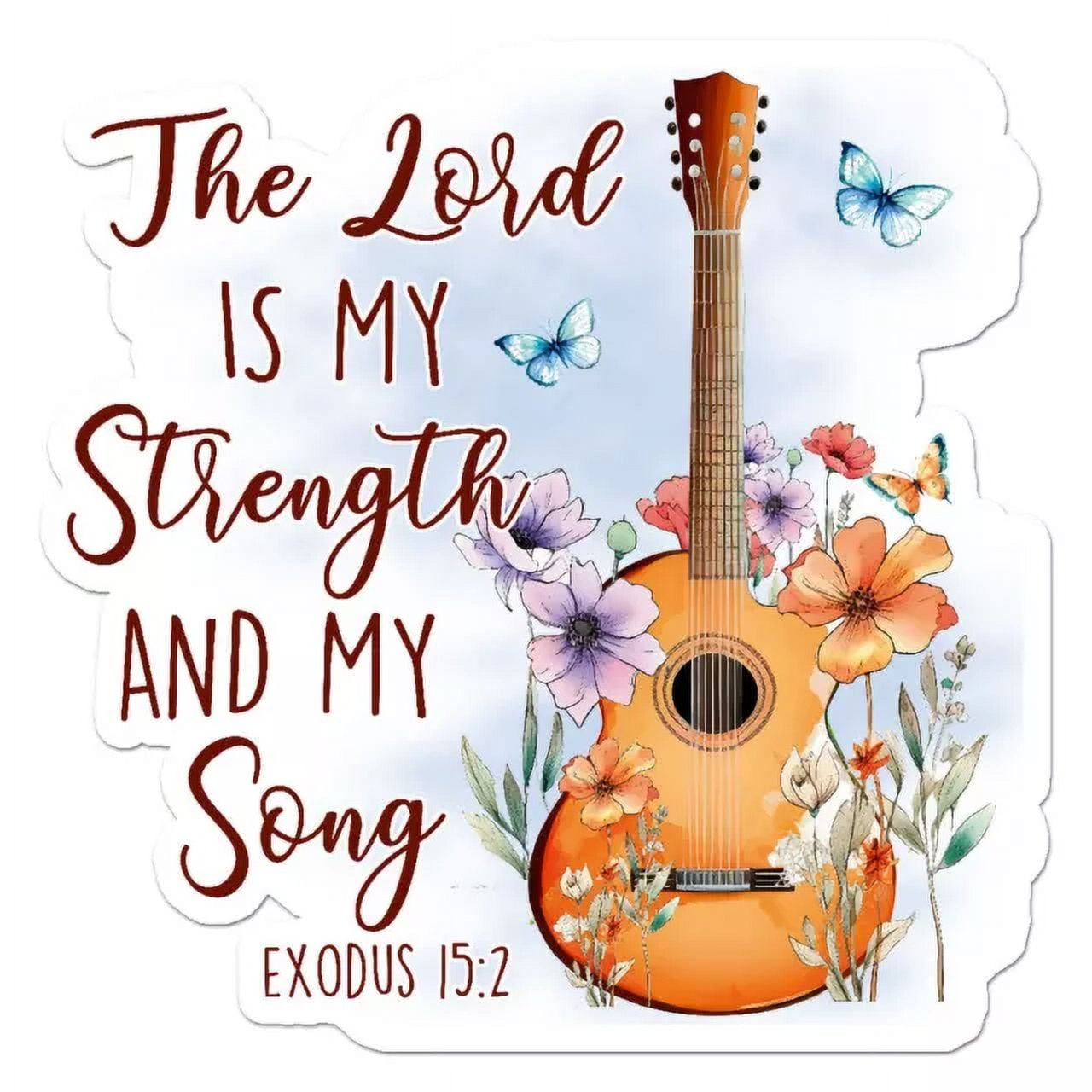 Exodus 15:2 Lord My Song Sticker Phone Decal Water Bottle Stickers Car ...