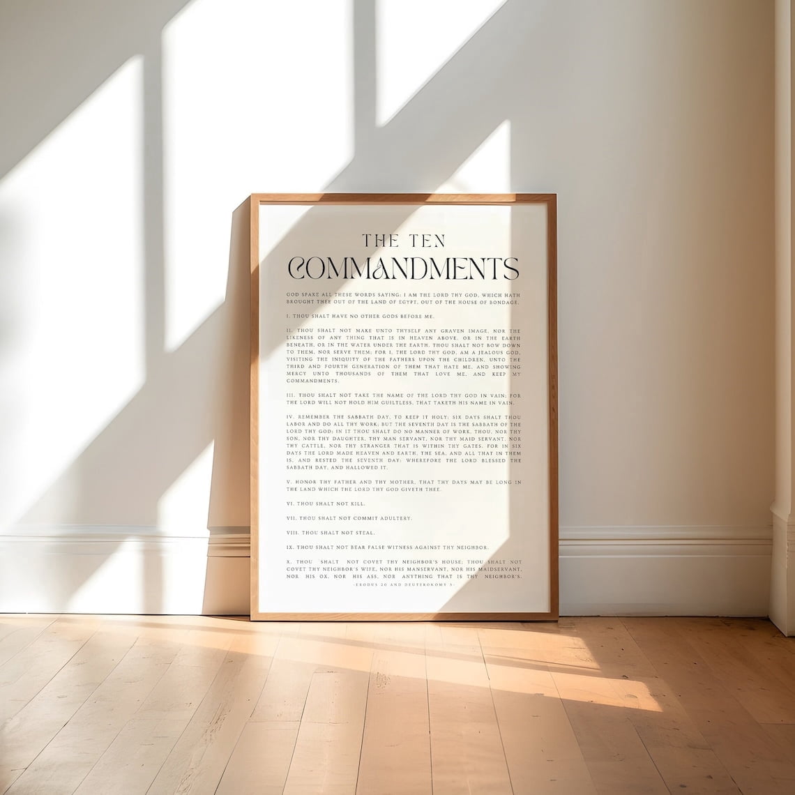Exodus 20 The 10 Commandments Wall Art Christian Bible Verse Poster ...