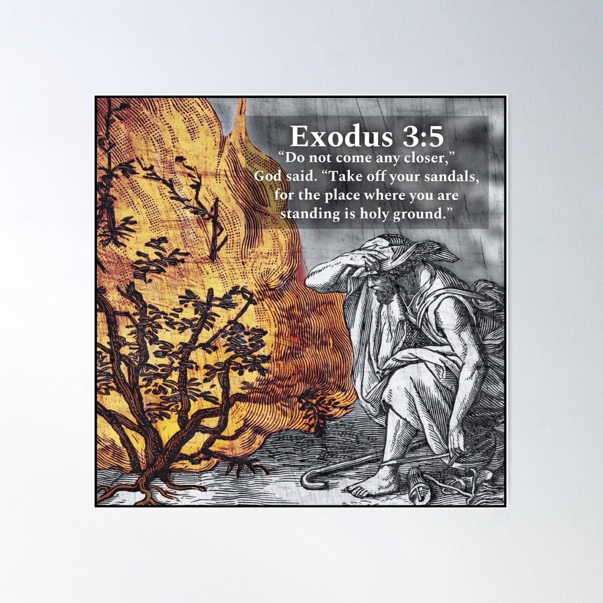Exodus 3:5 Poster Wall Art, Modern Wall Decor For Living Room Bedroom, 30x30 UNFRAMED - Walmart.com