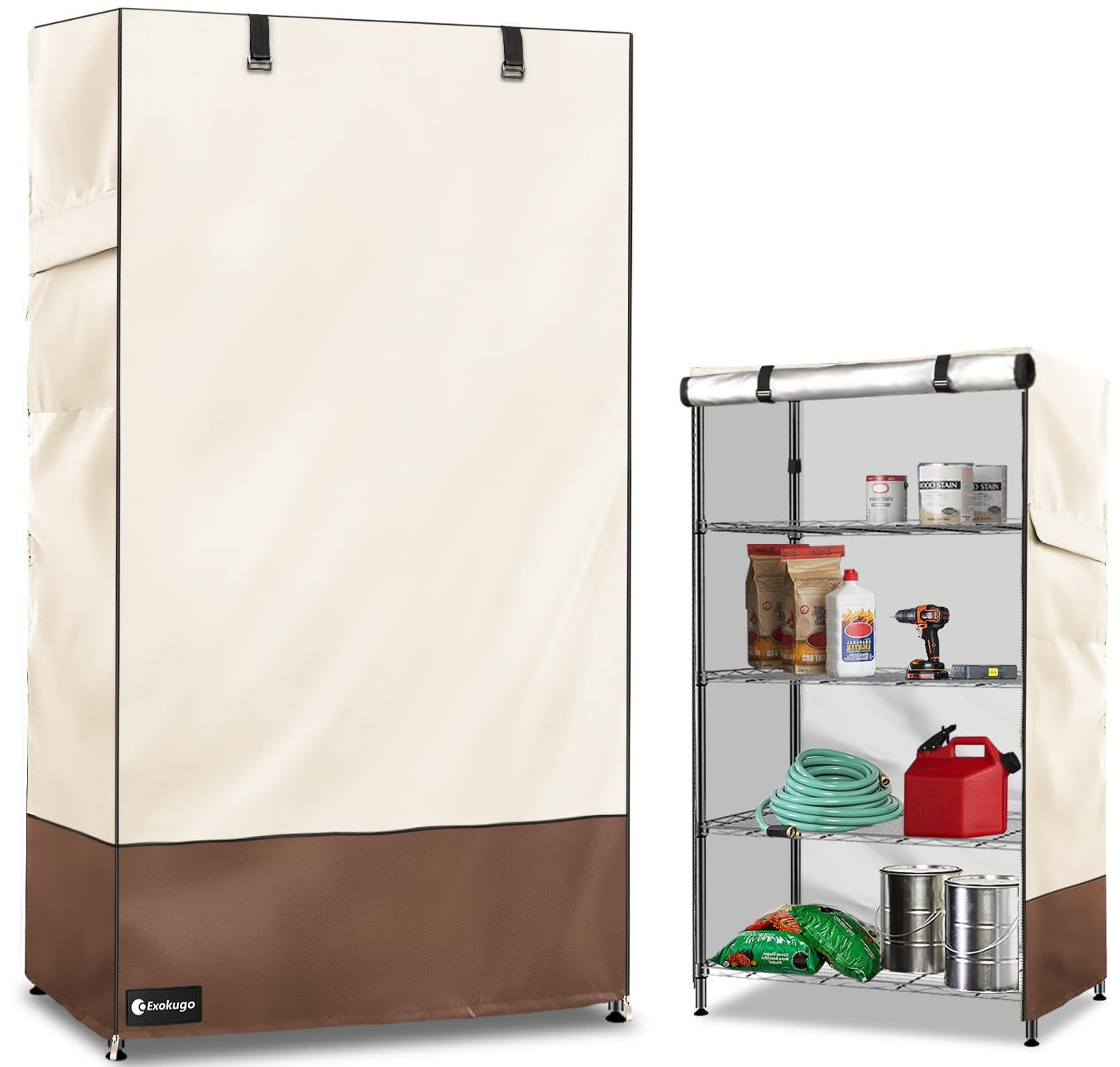 Exokugo Wire Shelf Cover,600D Heavy Duty 100% Waterproof Shelf Covers ...