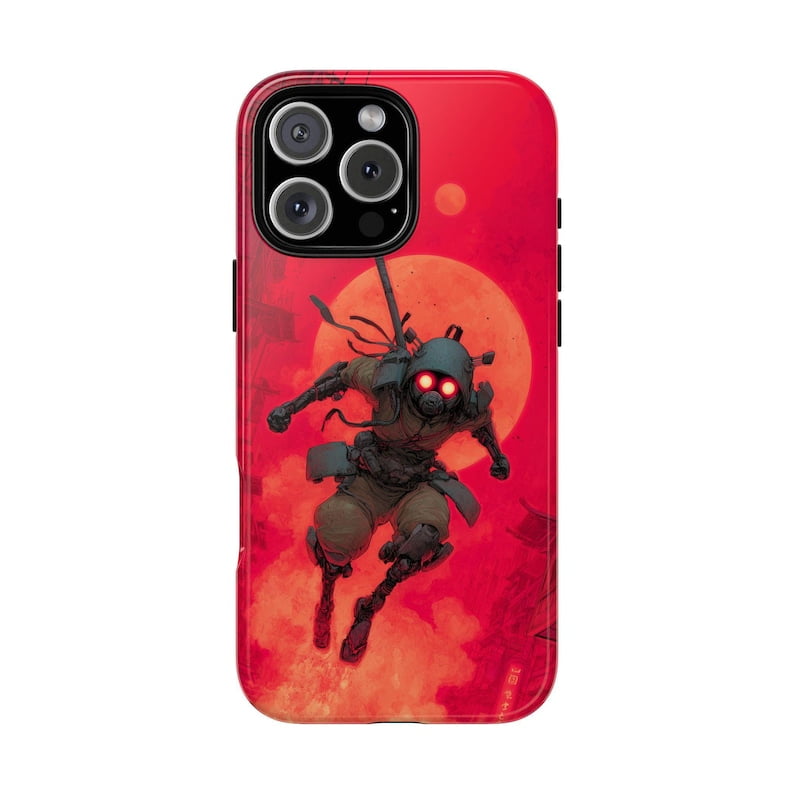 Exosuit Ninja Lone Warrior in Post Apocalyptic Wasteland Scene Phone ...