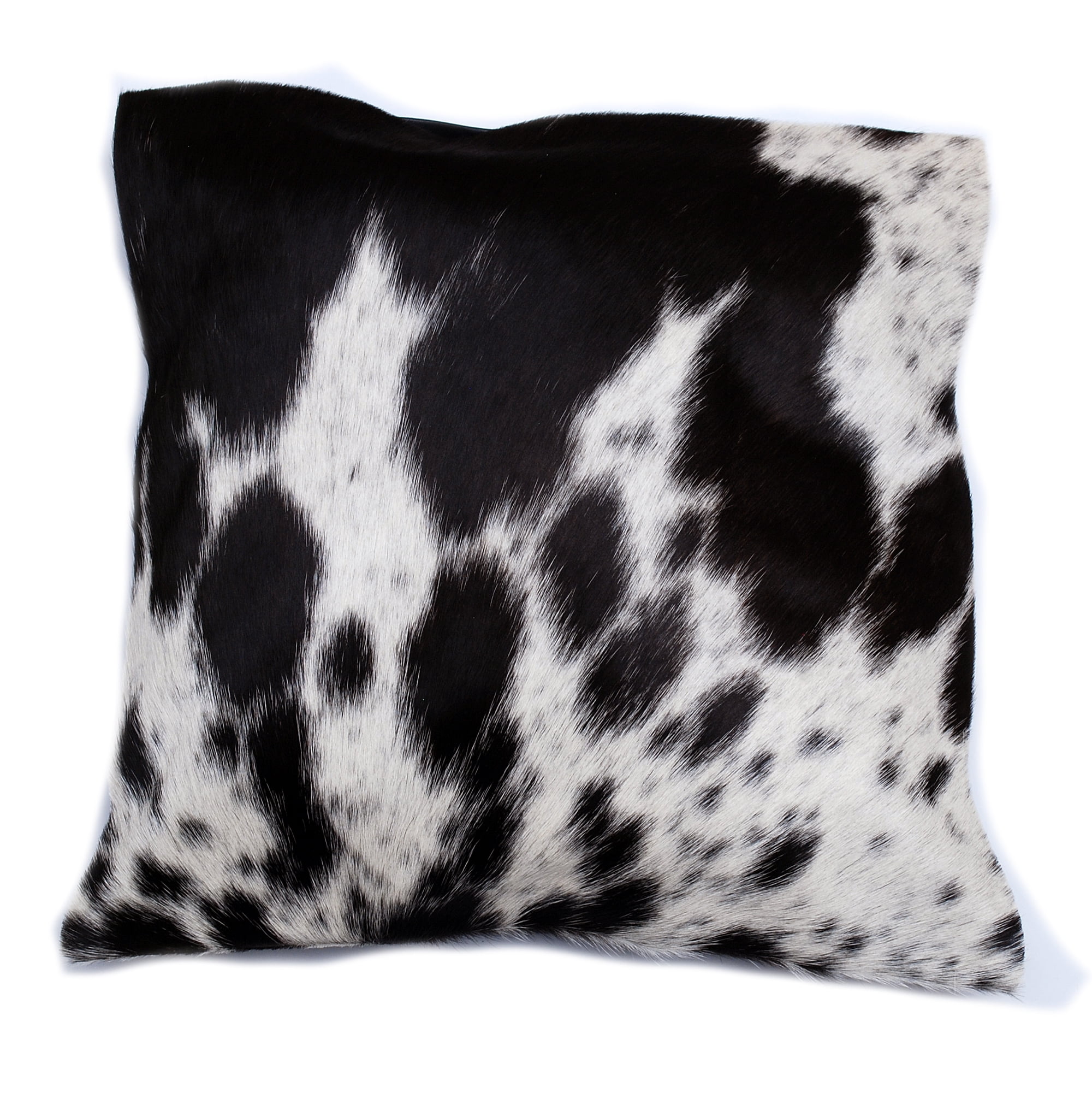 Exotic Allure 15x15 Cowhide Cushion Cover, Faux Leather Back, Zip ...