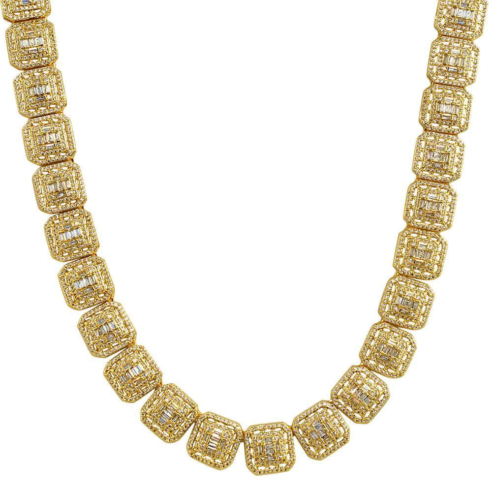 Exotic Baguette Ice CZ Iced Out Chain - Walmart.com