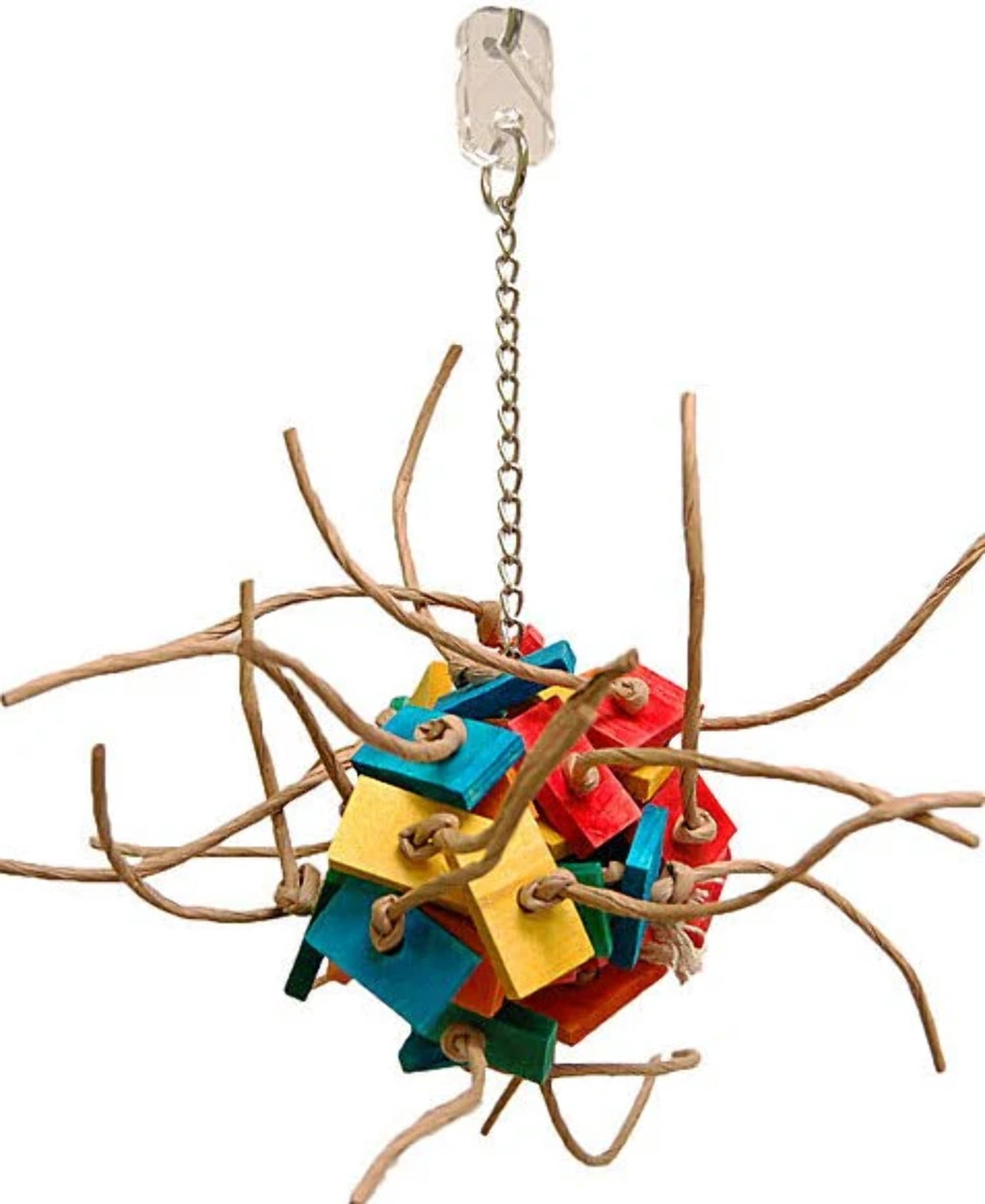 Exotic Bird Stimulating Fire Ball Toy with Over 45 Wood Pieces ...