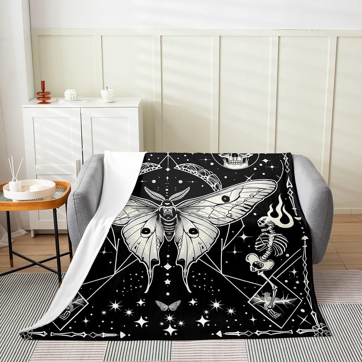 Exotic Butterfly Throw Blanket Baby 30x40 Human Skeleton Halloween ...