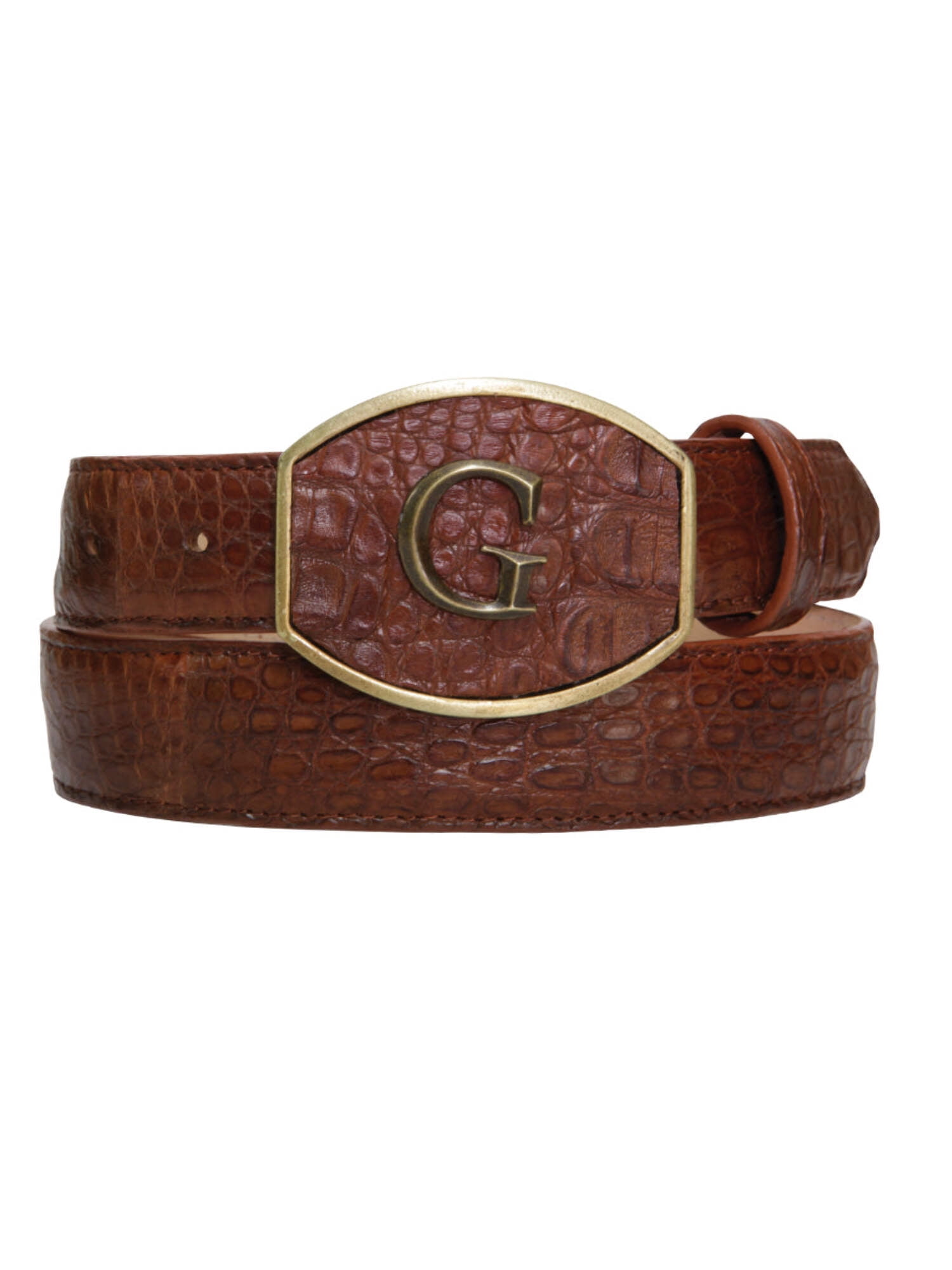 Exotic Caiman Belt by El General - Cognac 45293 - Walmart.com