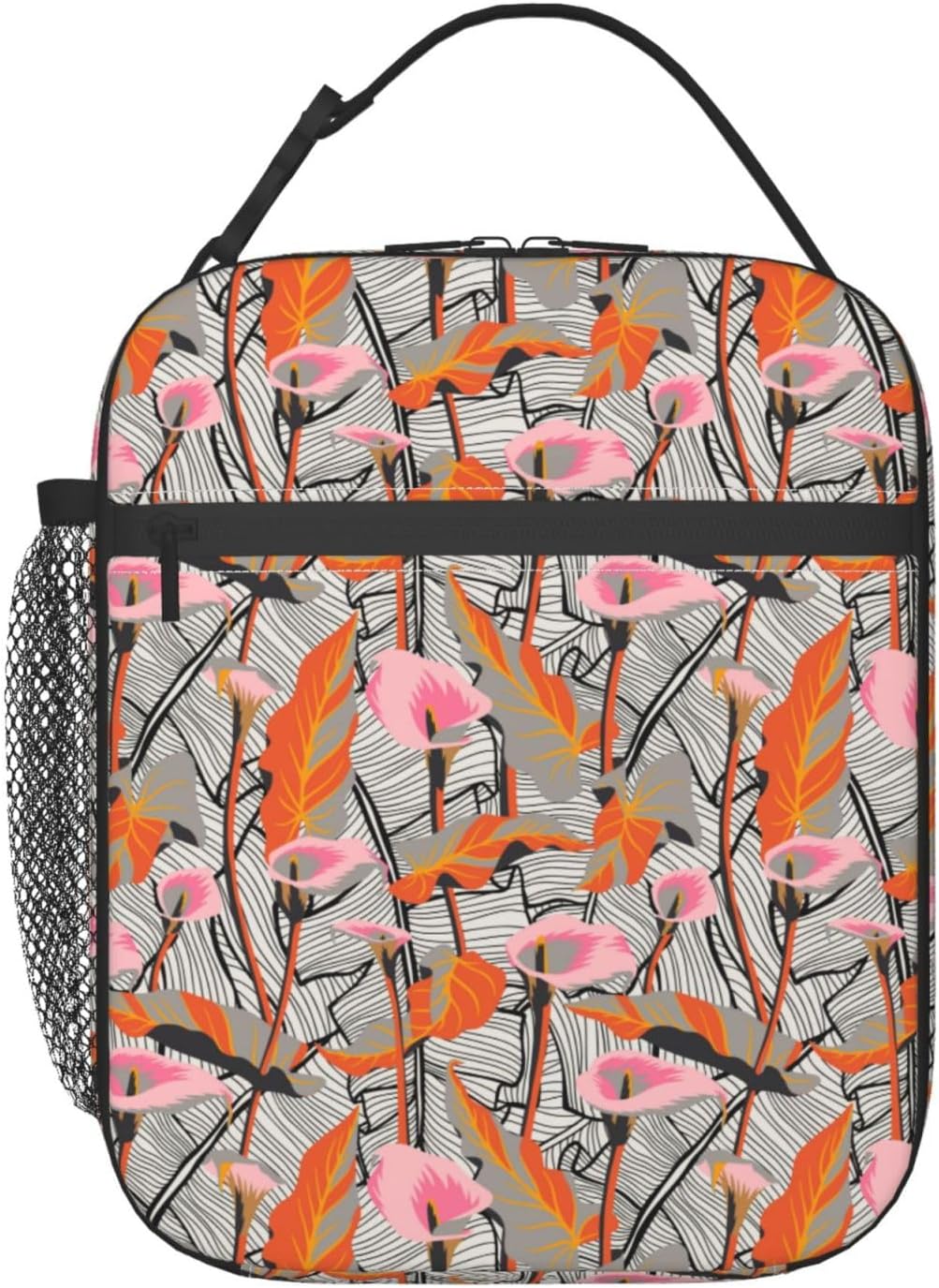 Exotic Calla Flowers With Palm Leaves Lunch Bag Lunch Tote Insulated ...