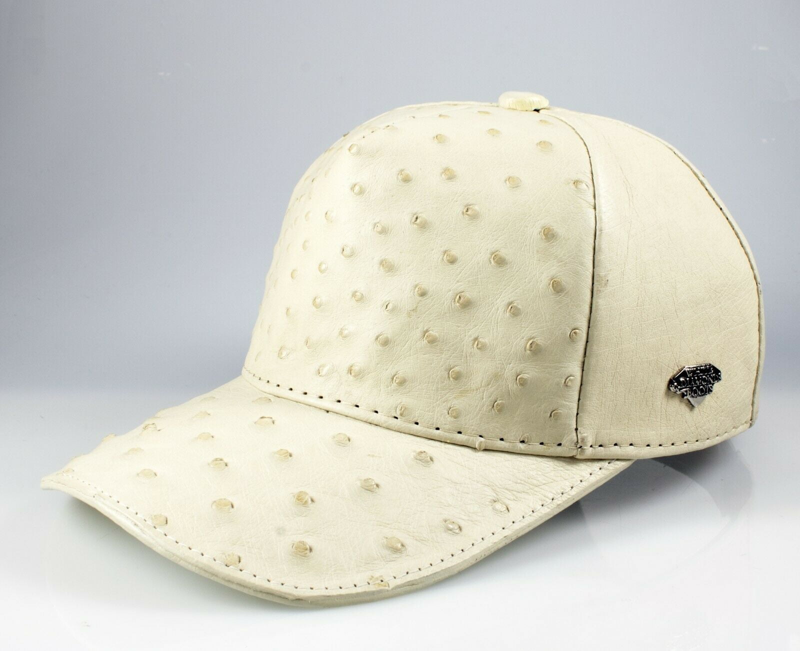 Exotic Cap Genuine Ostrich Leather Bone Color Adult Size Adjustable ...