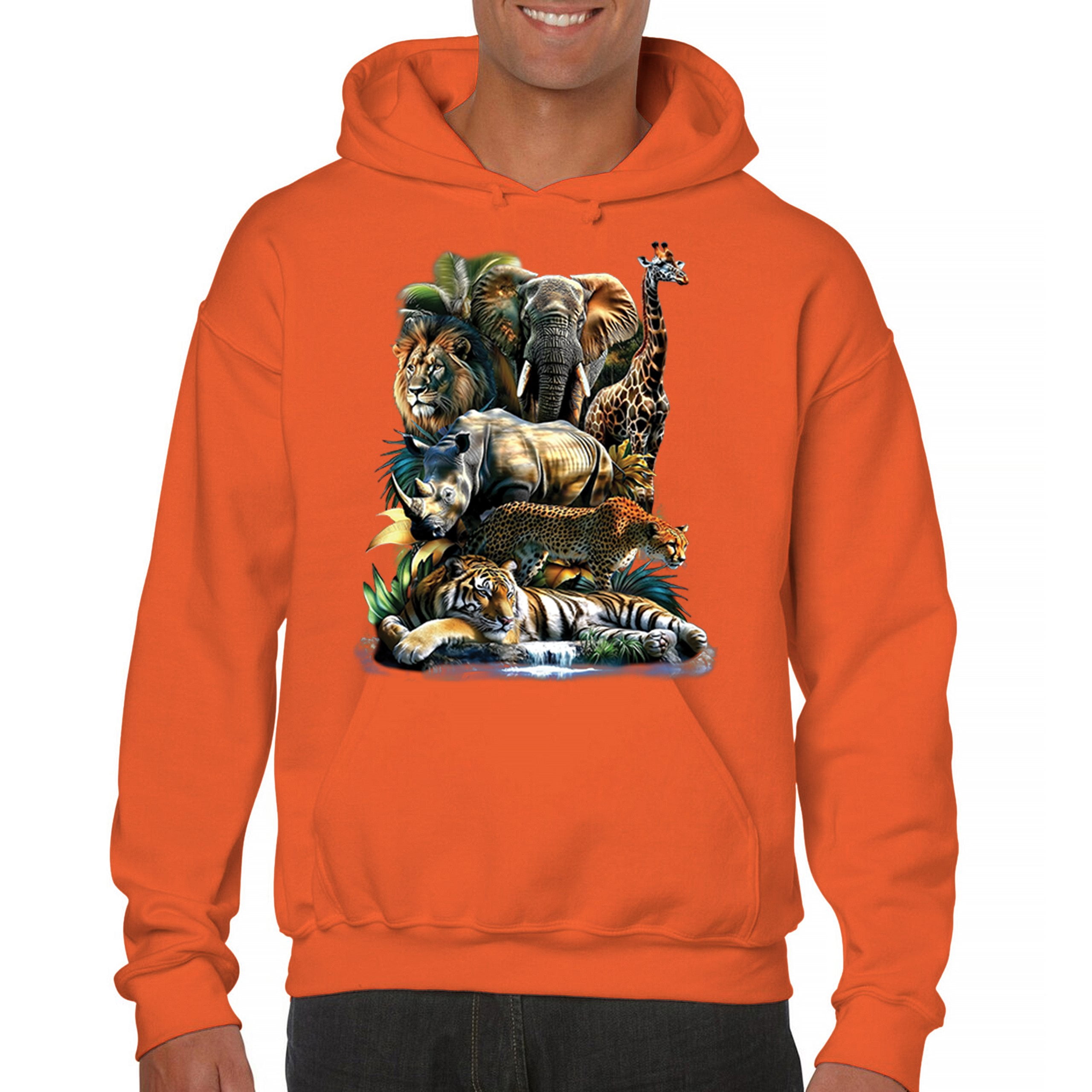 Exotic Collage Sweatshirt Jungle Safari Animal Big Cats Wild Nature ...