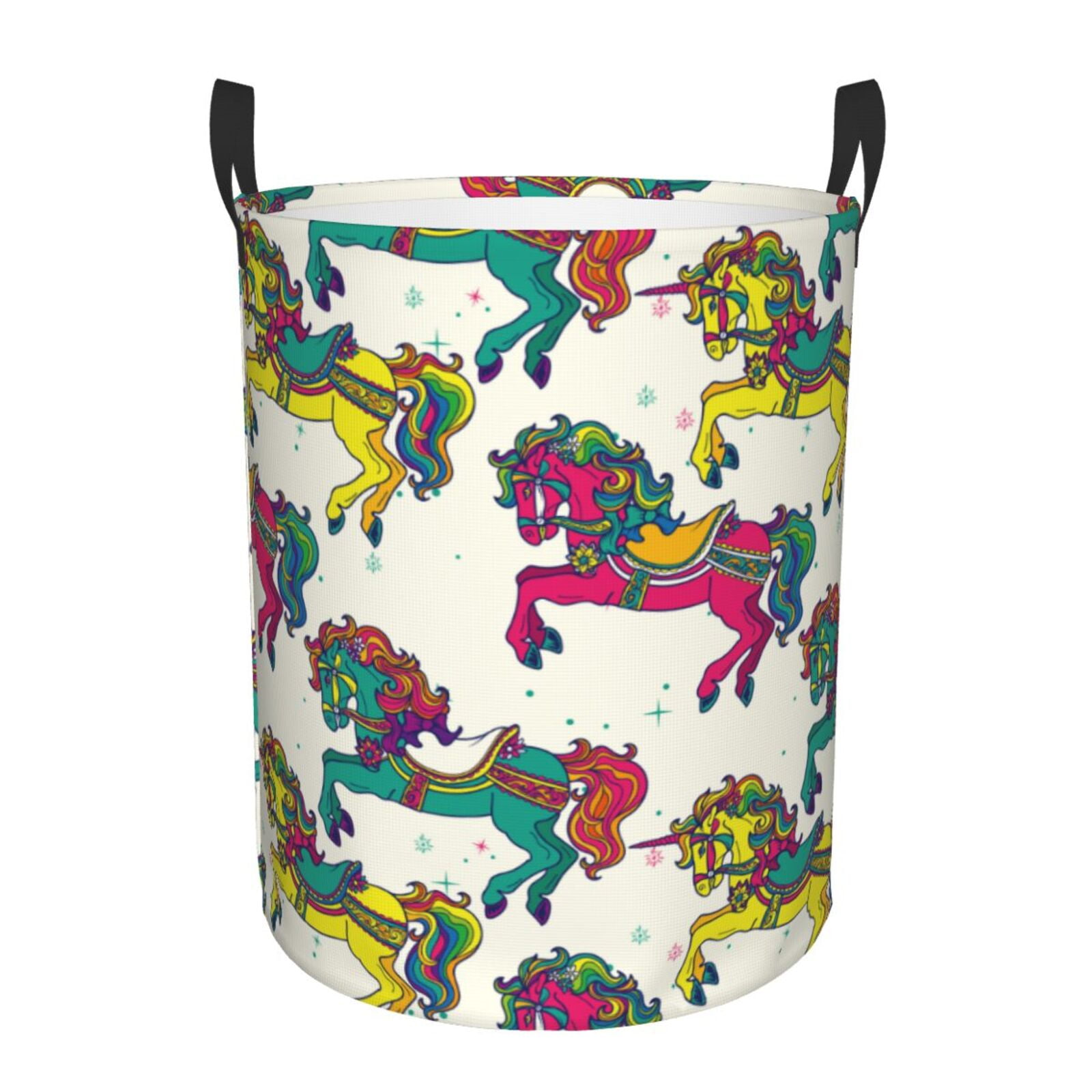 Exotic Colorful Cute Horse Laundry Basket, Laundry Hamper Waterproof ...