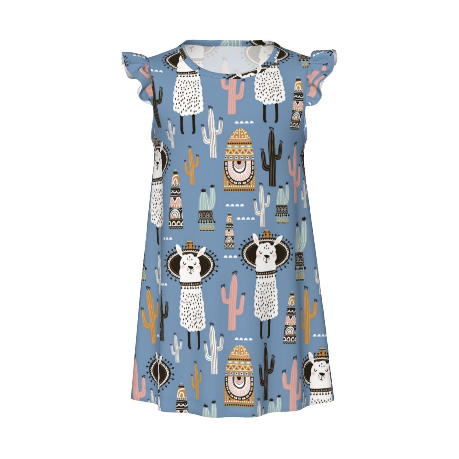 Exotic Cute Alpaca Cactus Girls Nightgowns, Pajamas for Girls, Soft ...