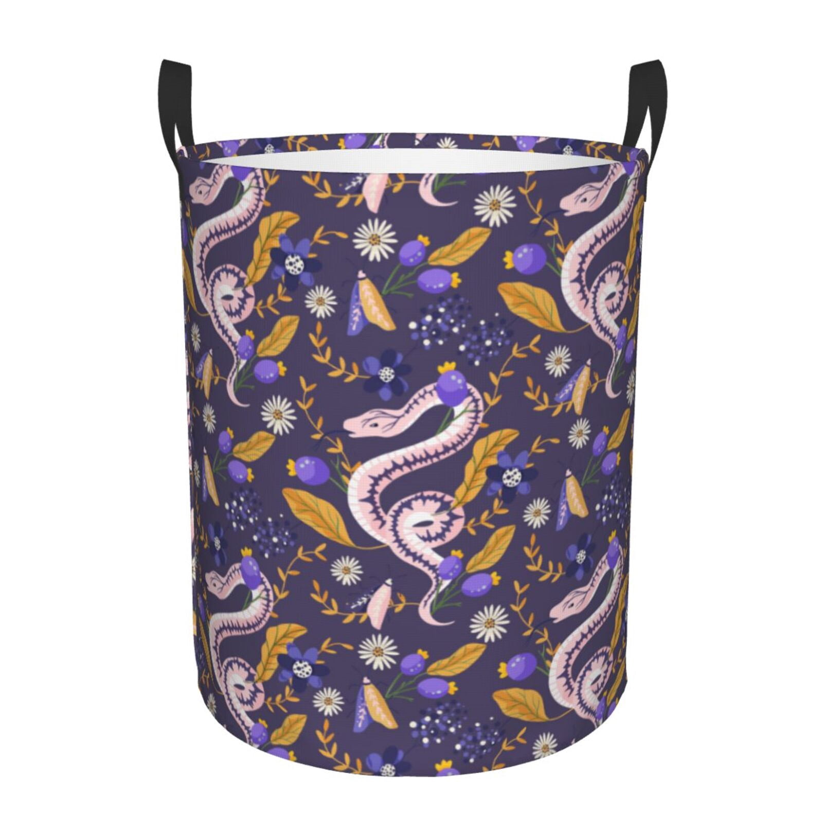 Exotic Cute Snake Plant Purple Laundry Basket with Handles ...