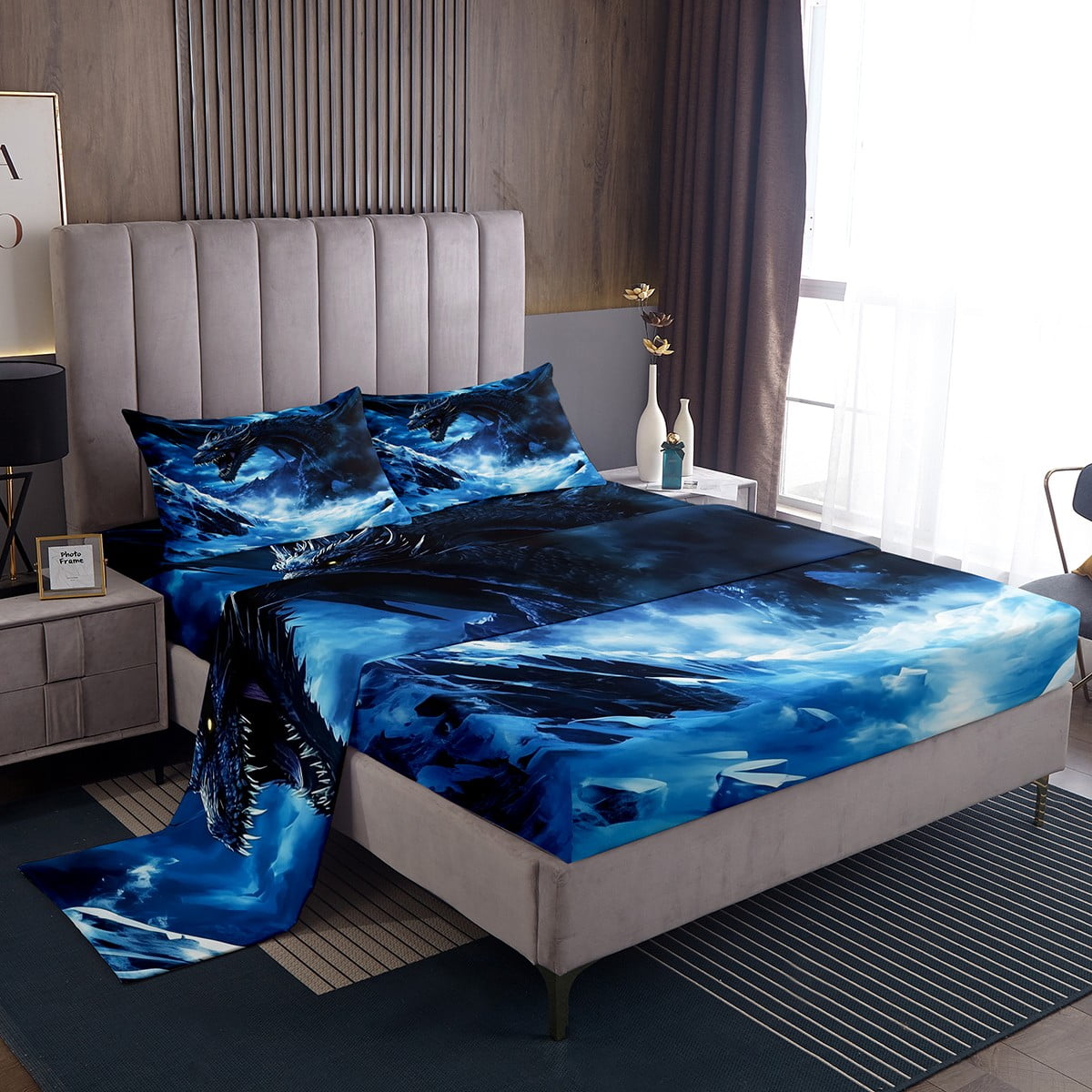 Exotic Dragon Bed Sheets Wildlife Dragon Full Bedding Set For Kids Boys ...